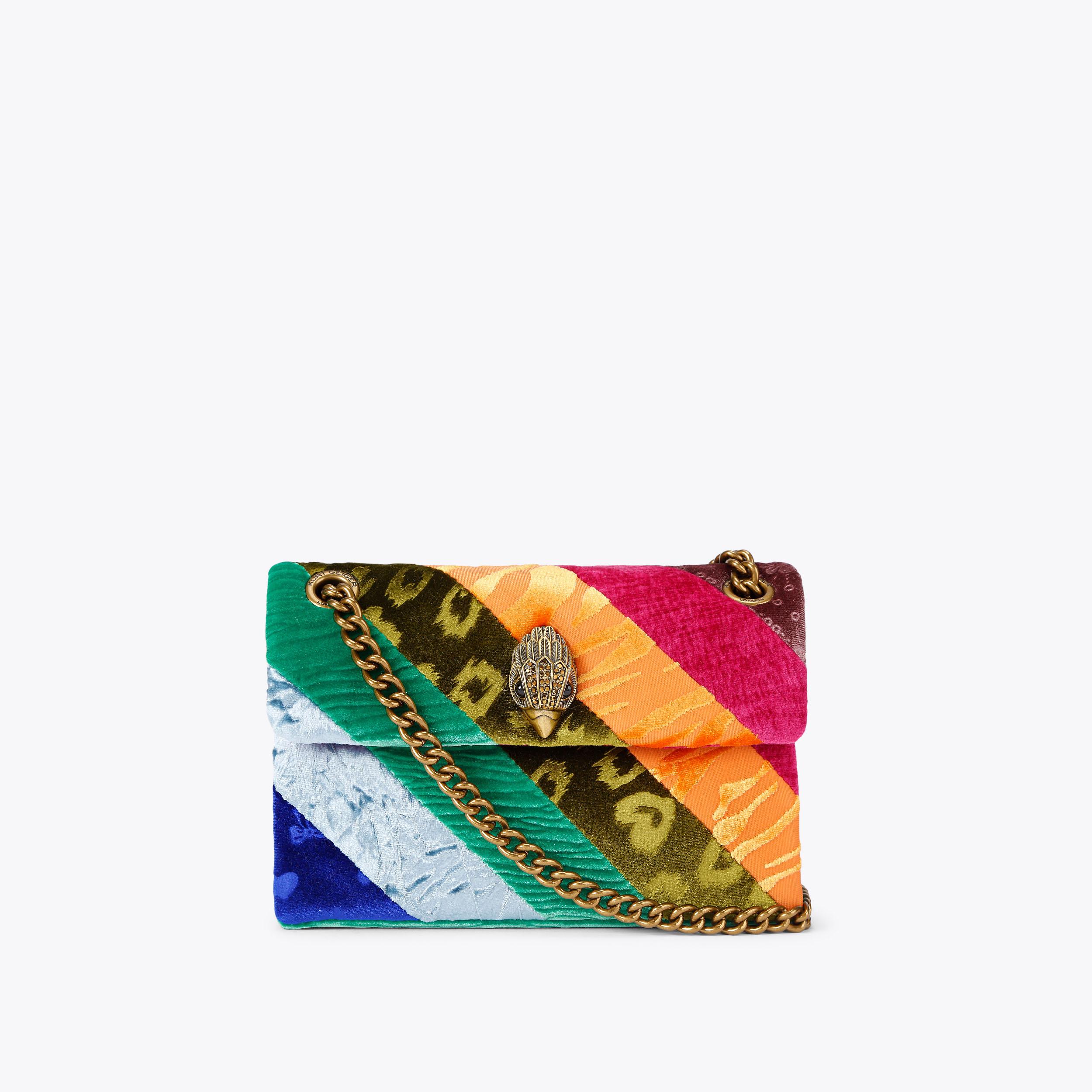 MINI KENSINGTON L Velvet Striped Cross Body Bag by Kurt Geiger London