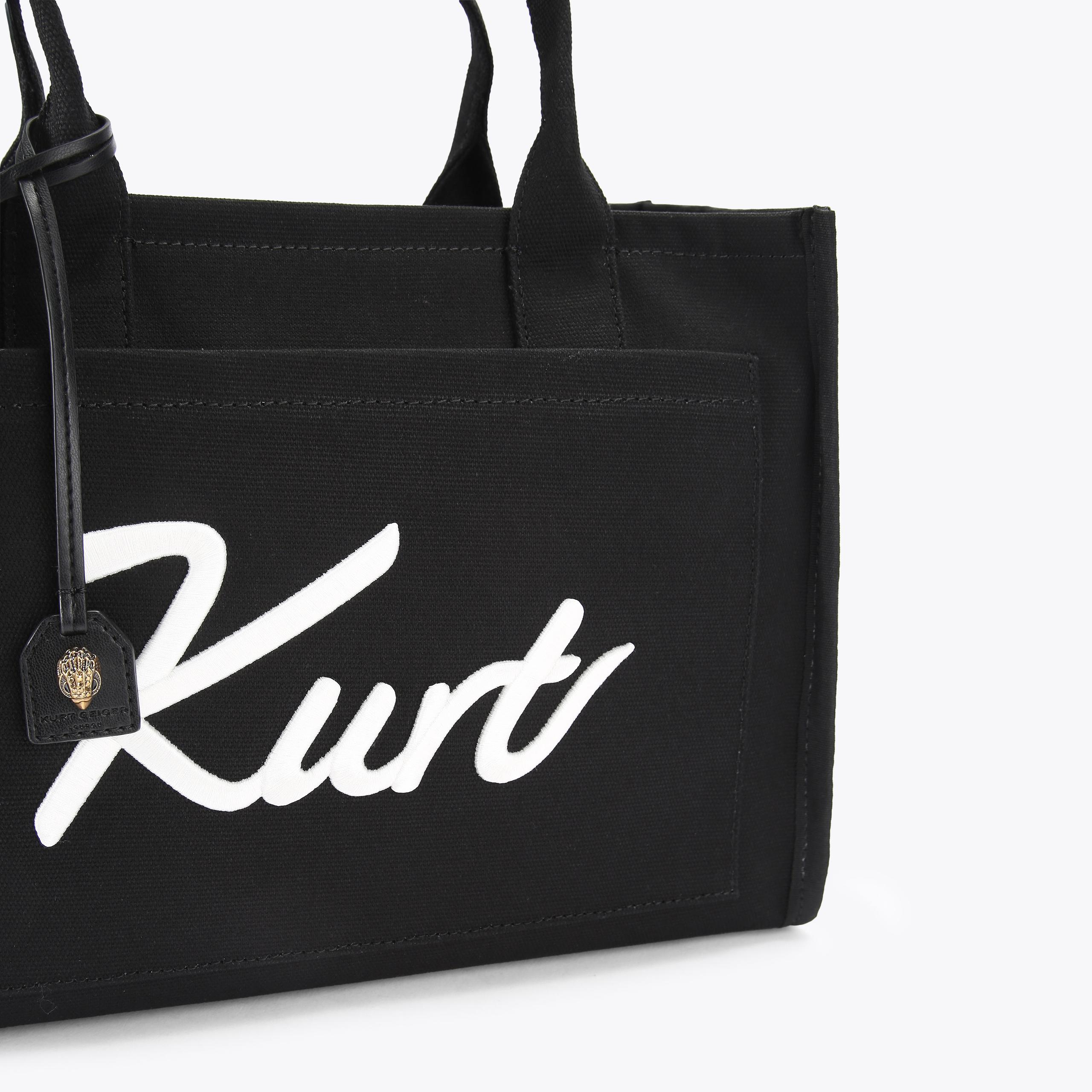 KURT TOTE Black Canvas Tote Bag by Kurt Geiger London