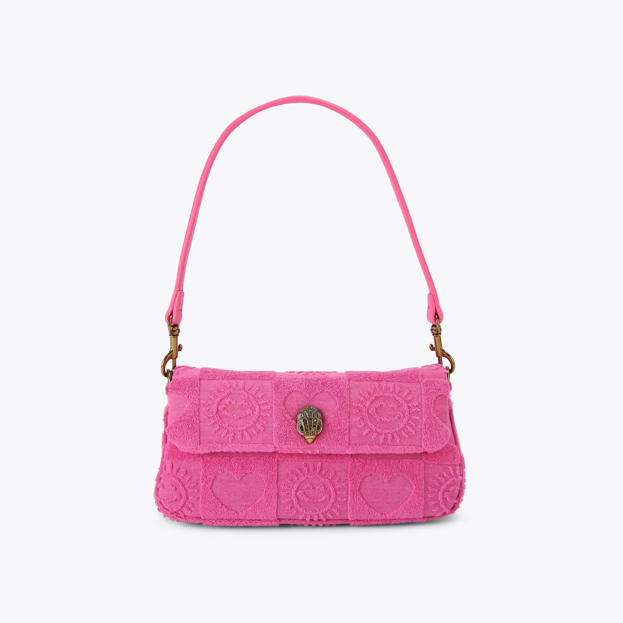 PICKLE SHOULDER BAG Pink Terry Towelling Shoulder Bag by Kurt Geiger London