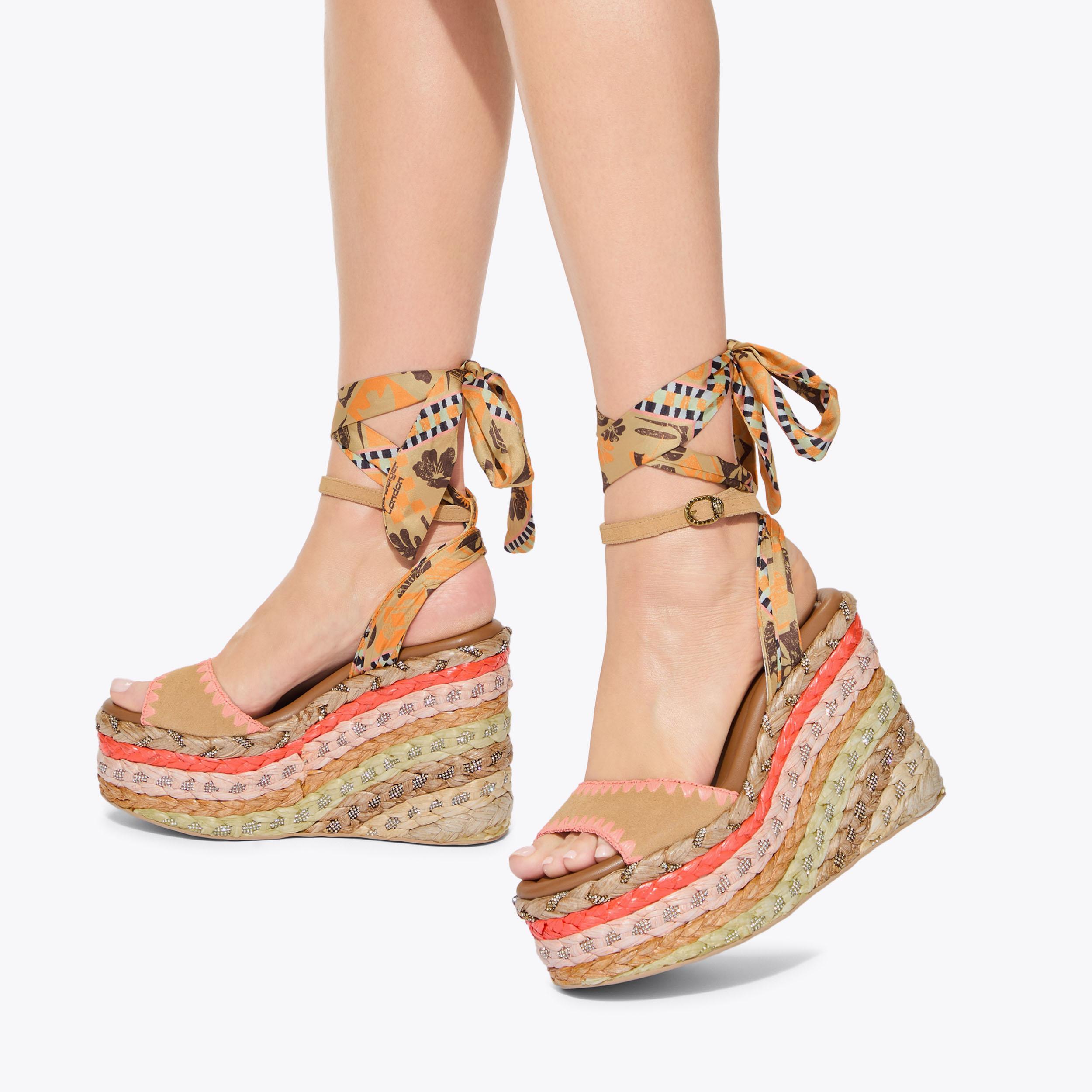 CHELSEA SCARF WEDGE Scarf Wedge Heel by Kurt Geiger London