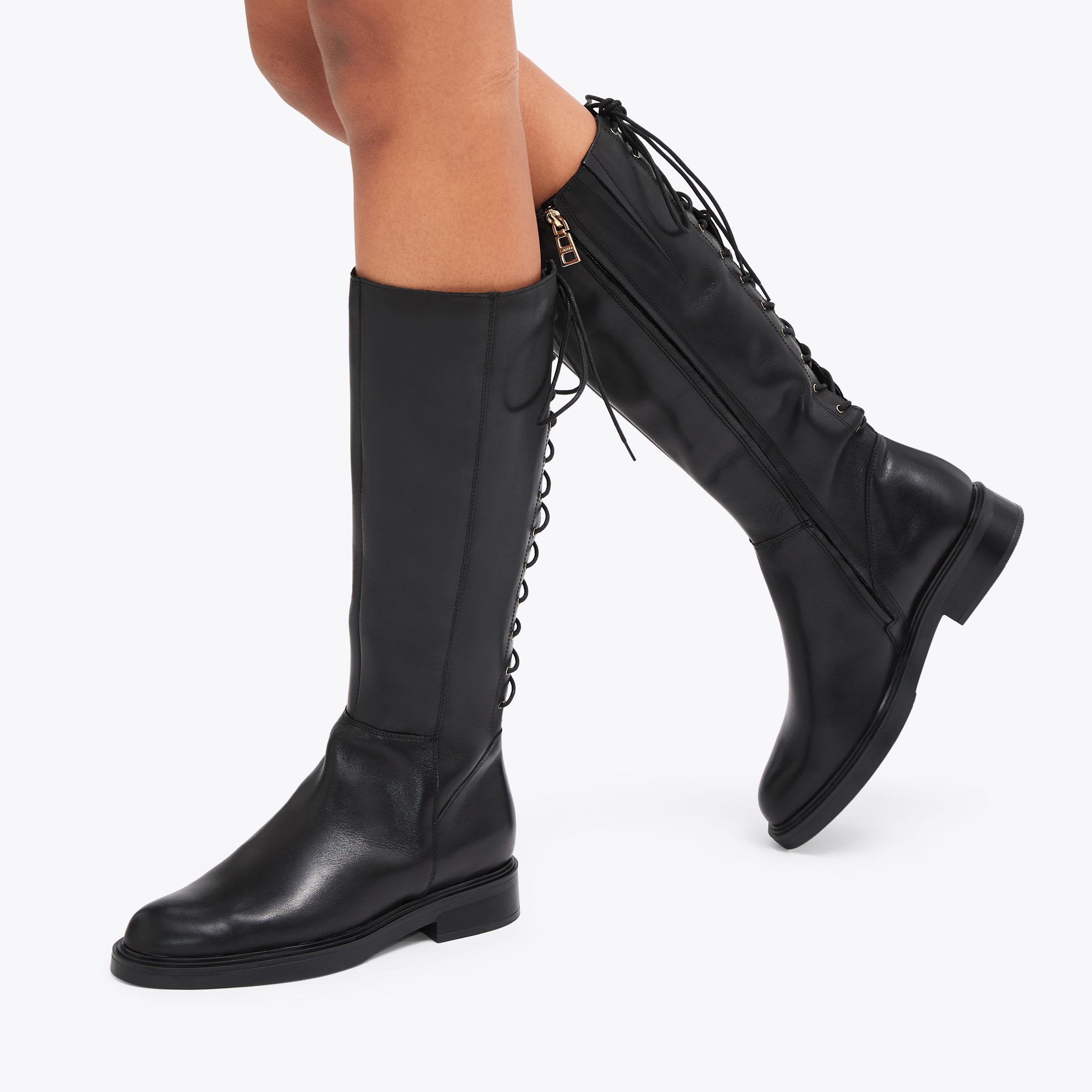 TRENTO KNEE Black Lace Up Knee Boot by CARVELA