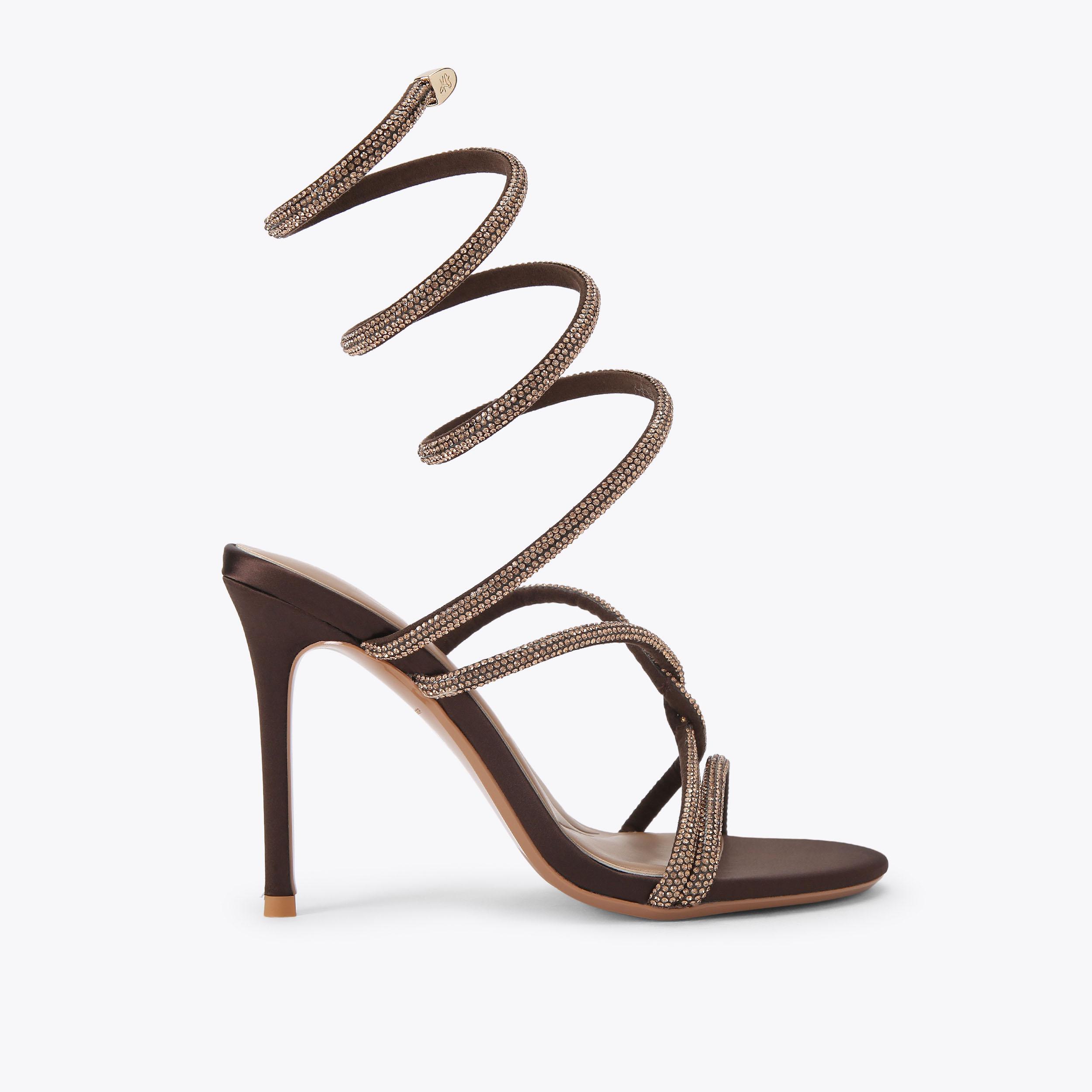 SLOANE Brown Crystal High Heel by KG Kurt Geiger