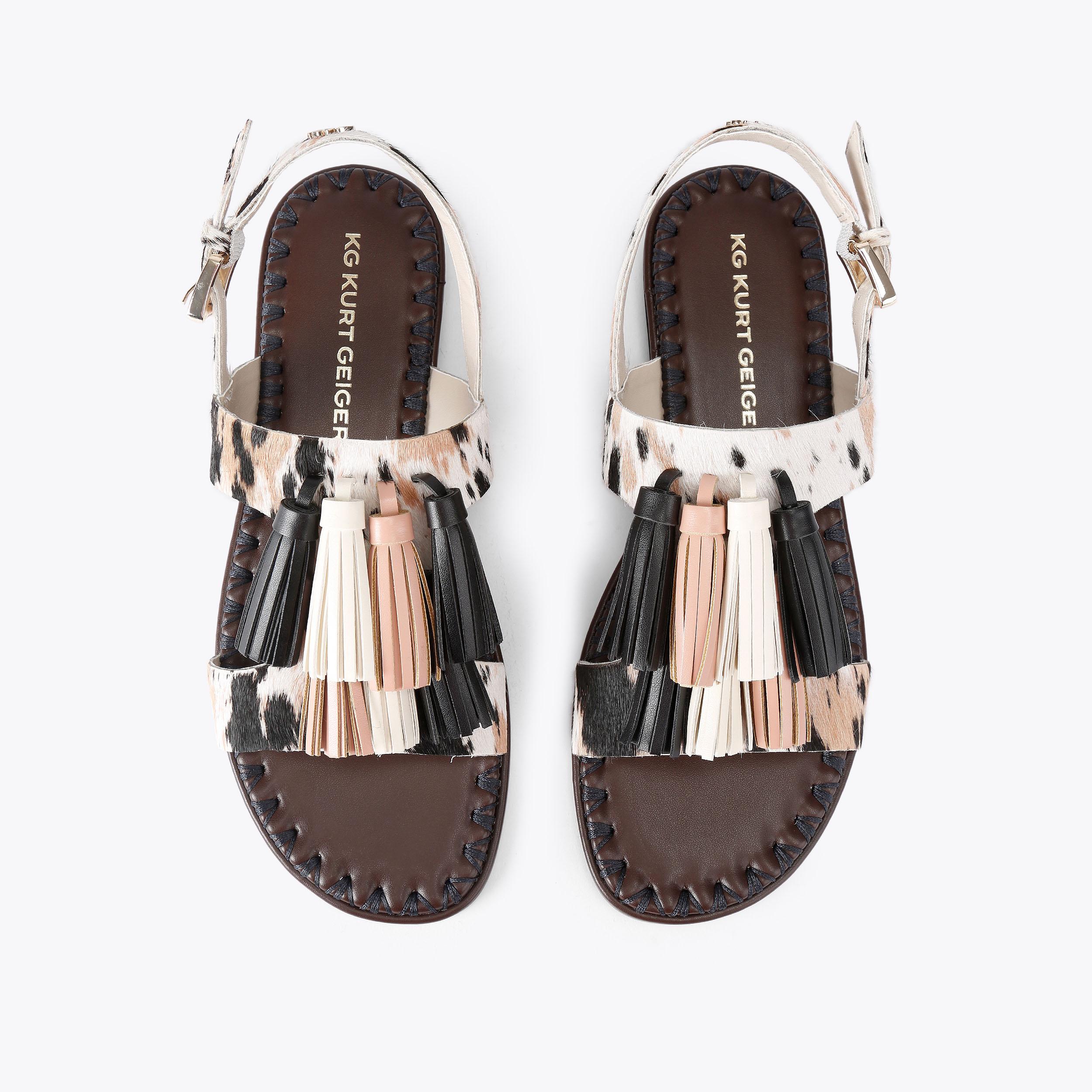 RITA Animal Print Calfhair Leather Sandal by KG Kurt Geiger