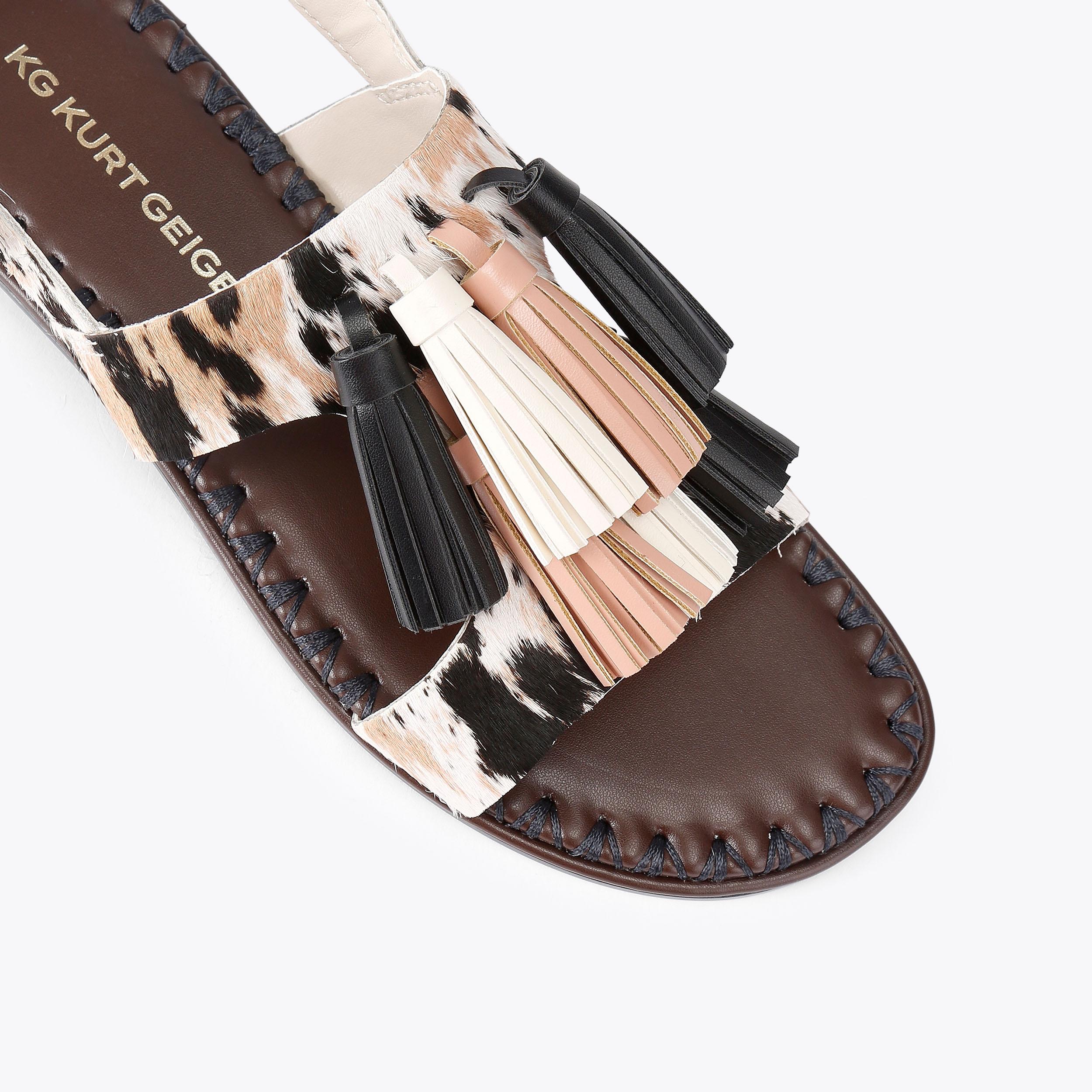 RITA Animal Print Calfhair Leather Sandal by KG Kurt Geiger