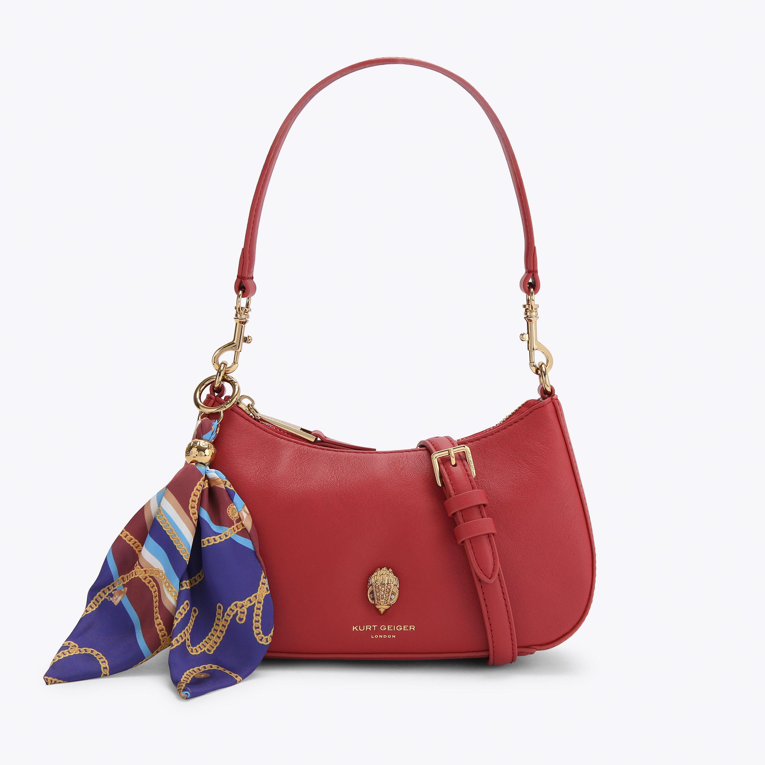 LONDON HOBO XBODY Red Leather Shoulder Bag by Kurt Geiger London