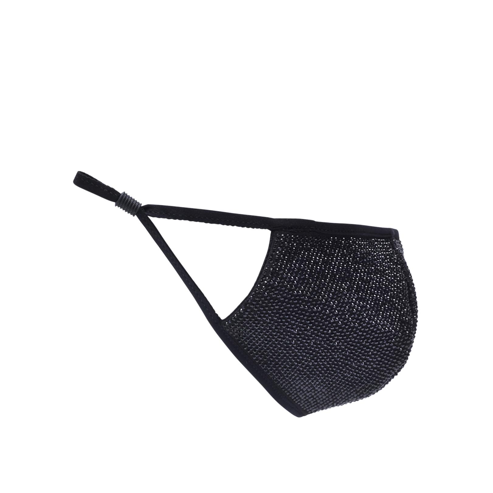 JEWELLED FACE MASK Black Jewelled Face Mask by CARVELA