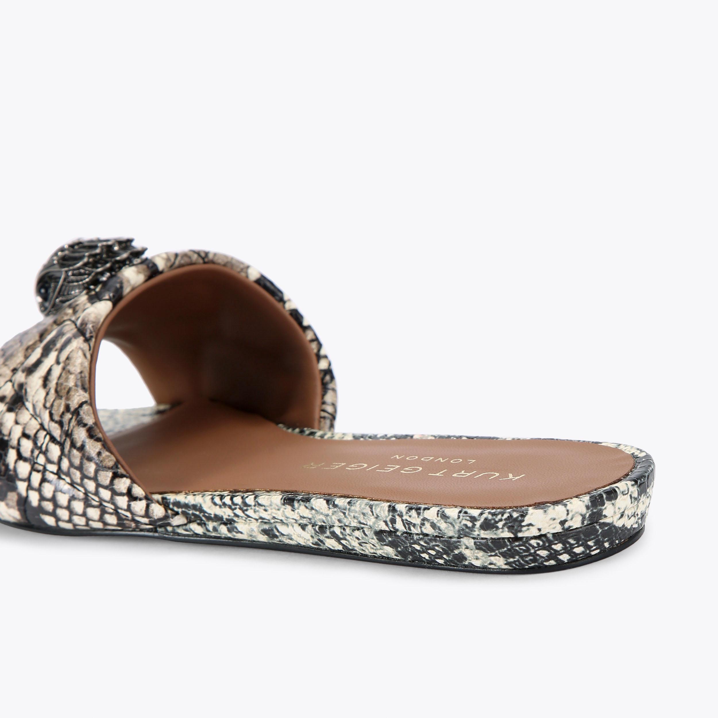 KENSINGTON FLAT SANDAL Snake Print Sandal by KURT GEIGER LONDON