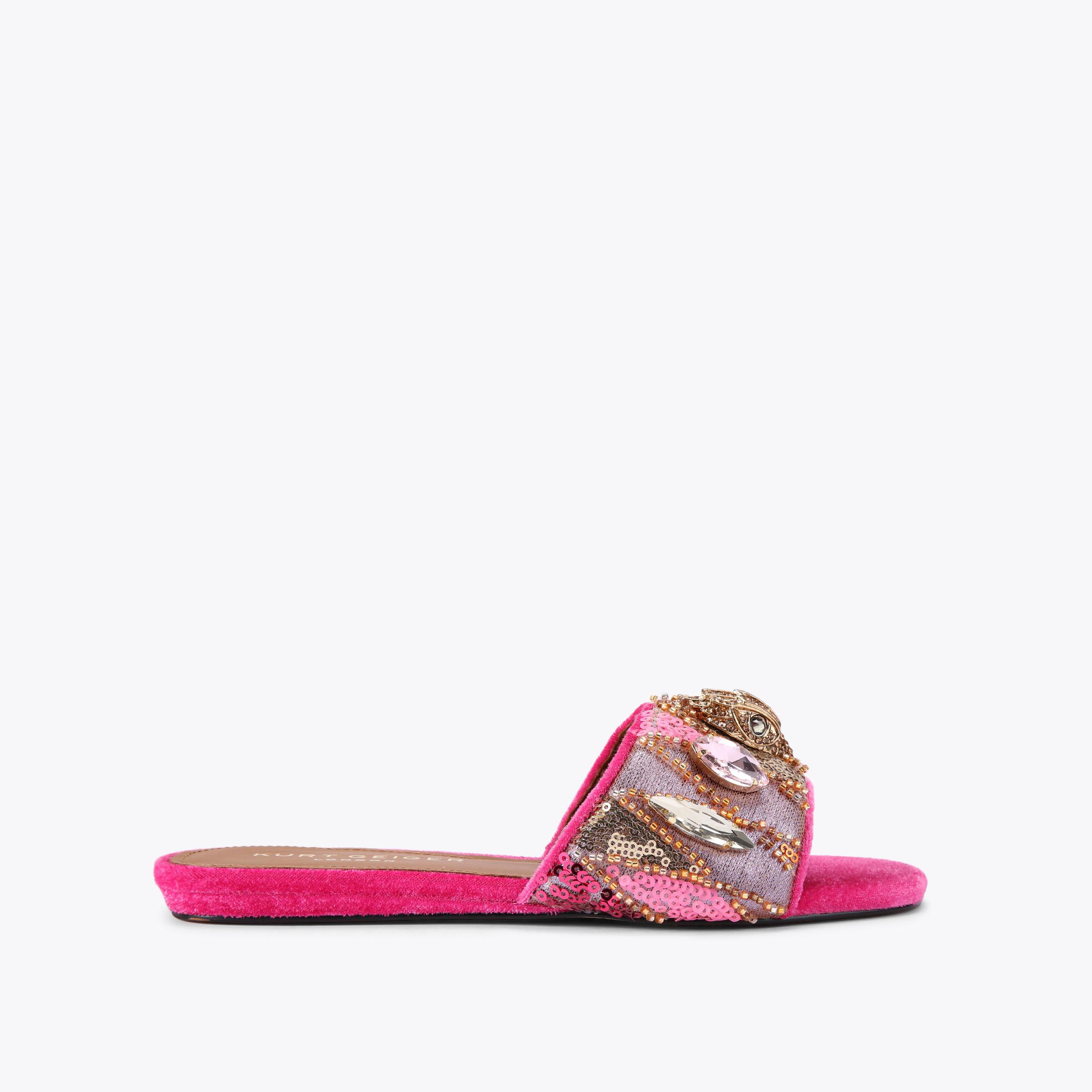 KENSINGTON FLAT SANDAL Sequin Slip On Sandal by KURT GEIGER LONDON