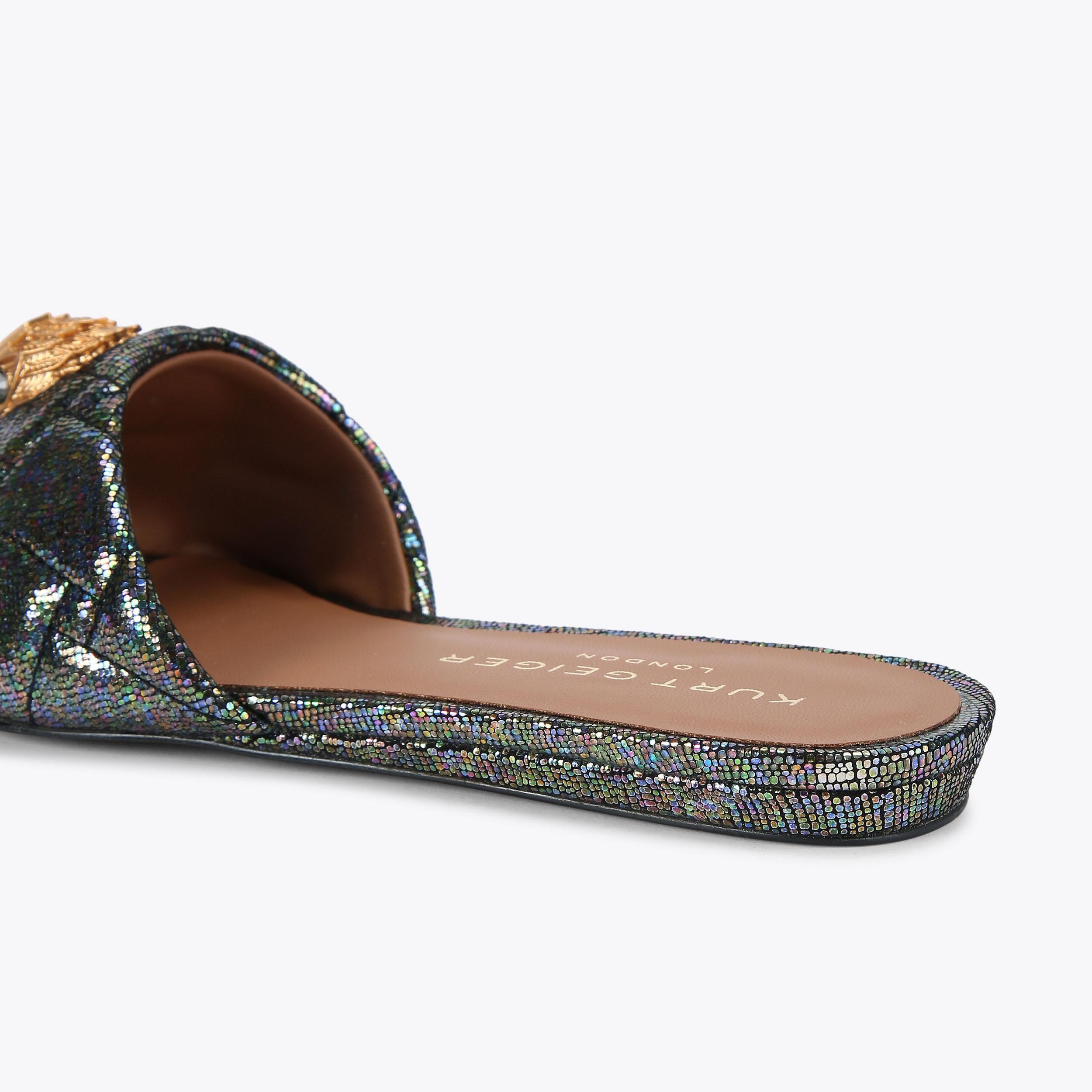 KENSINGTON FLAT SANDAL Iridescent Sandals Slip On by KURT GEIGER LONDON
