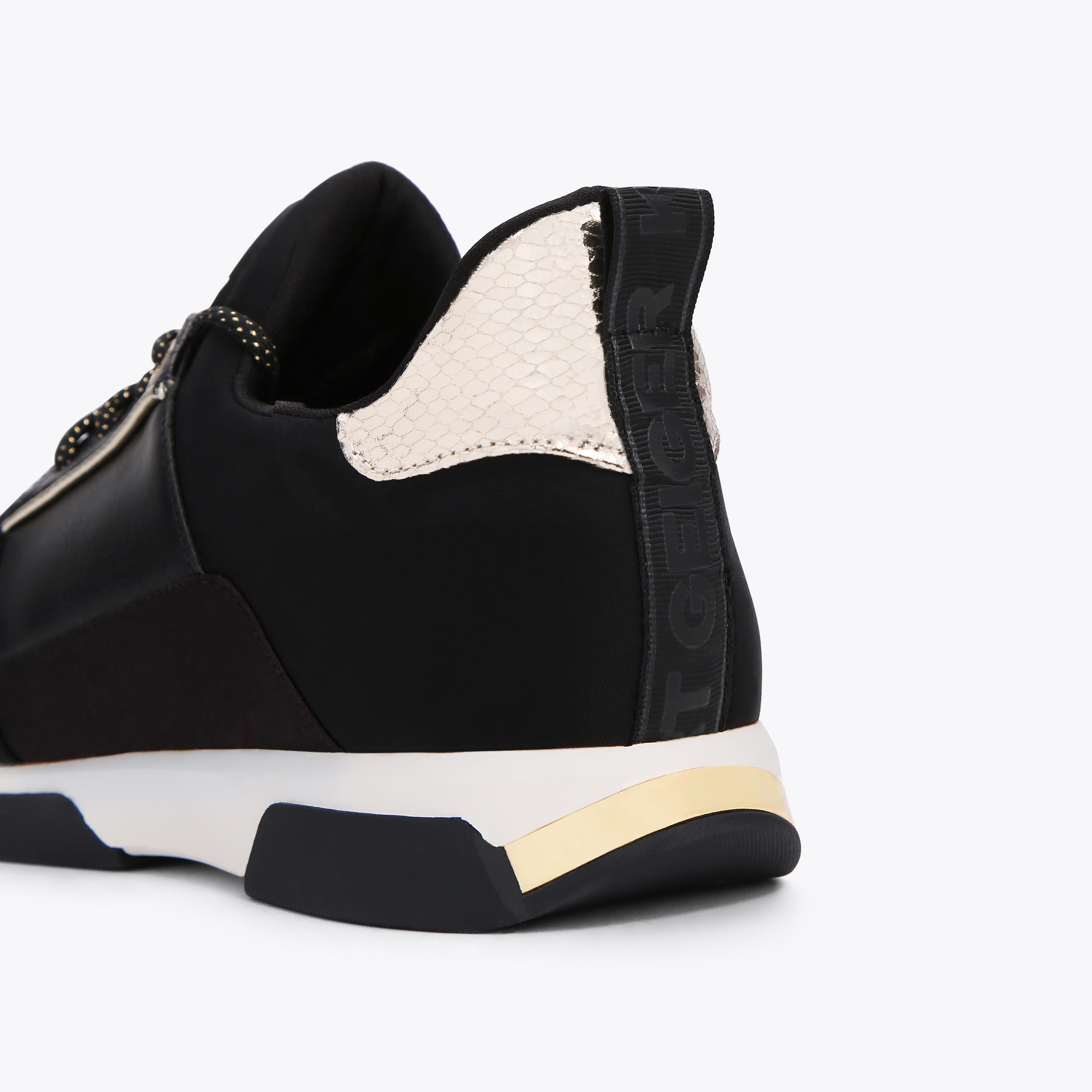 LEO2 Black Fabric Gold Detail Sneakers by KG KURT GEIGER