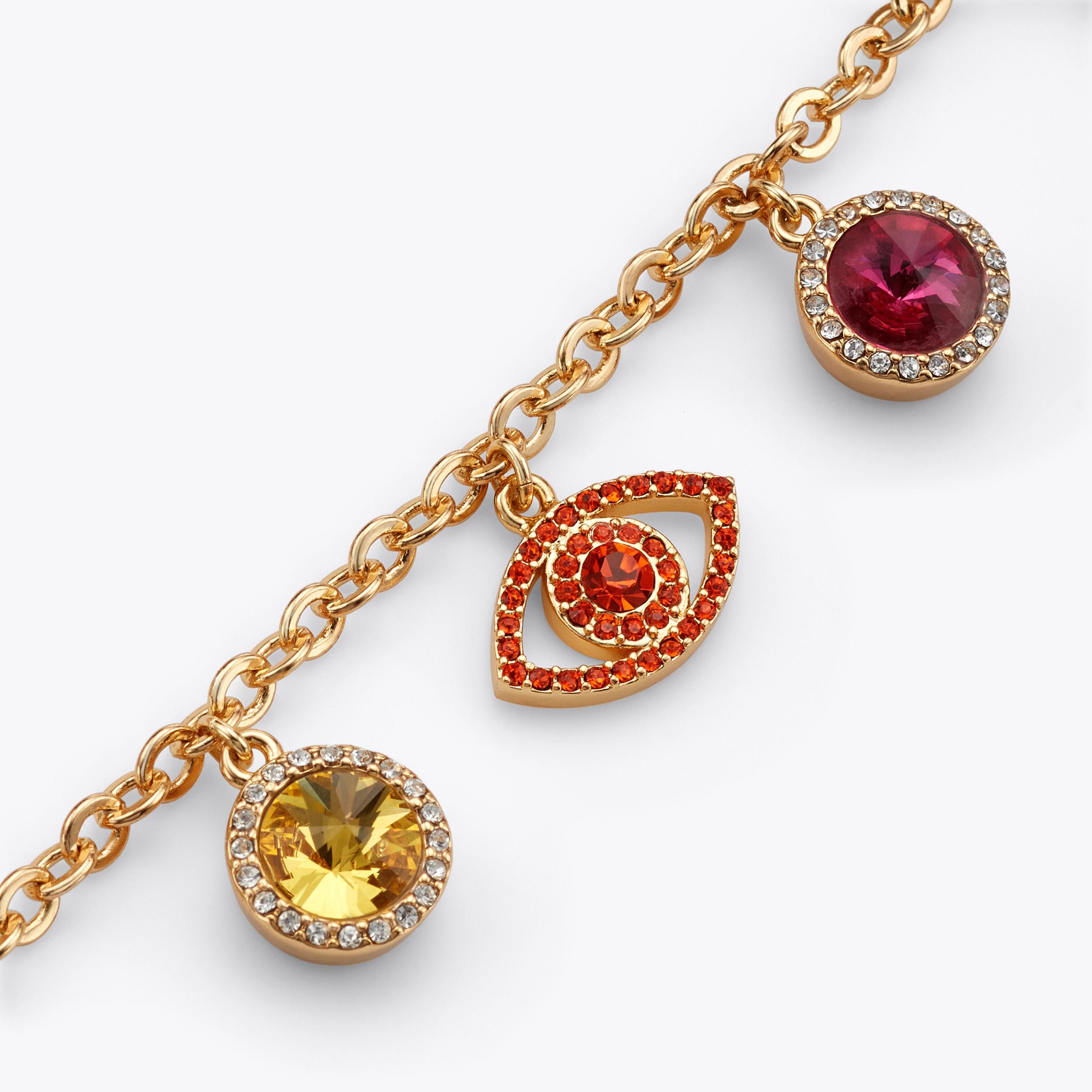 EVIL EYE CRYSTAL BRACELET Gold Eye Charm Bracelet by KURT GEIGER LONDON
