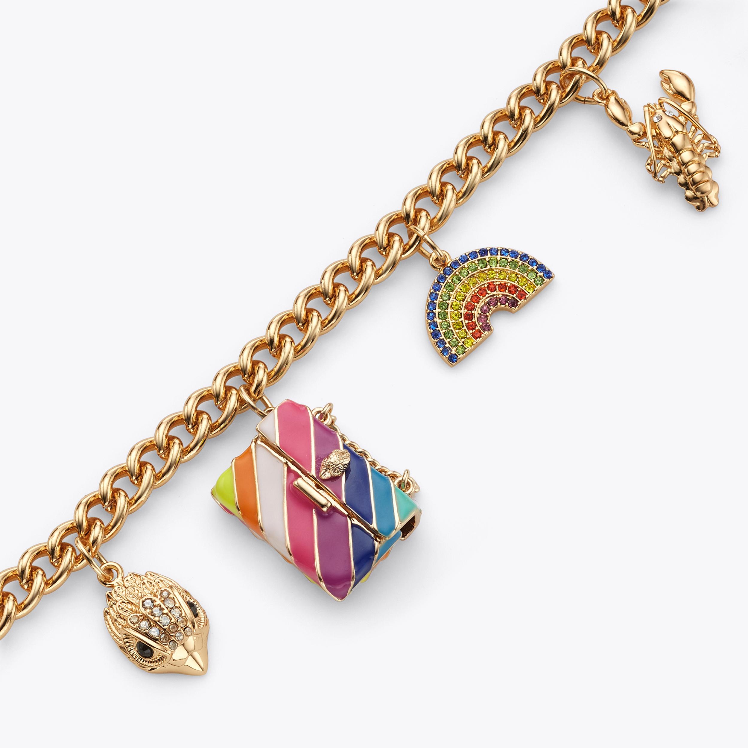 MULTI CHARMS NECKLACE Gold Multi Charm Necklace by KURT GEIGER LONDON