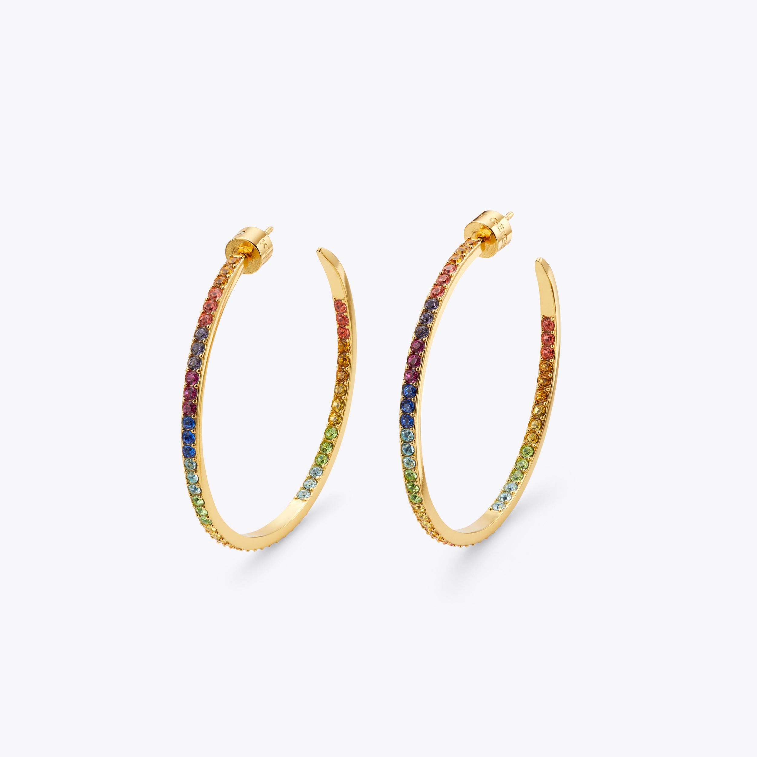 RAINBOW HOOPS Large Rainbow Hoop Earrings by KURT GEIGER LONDON
