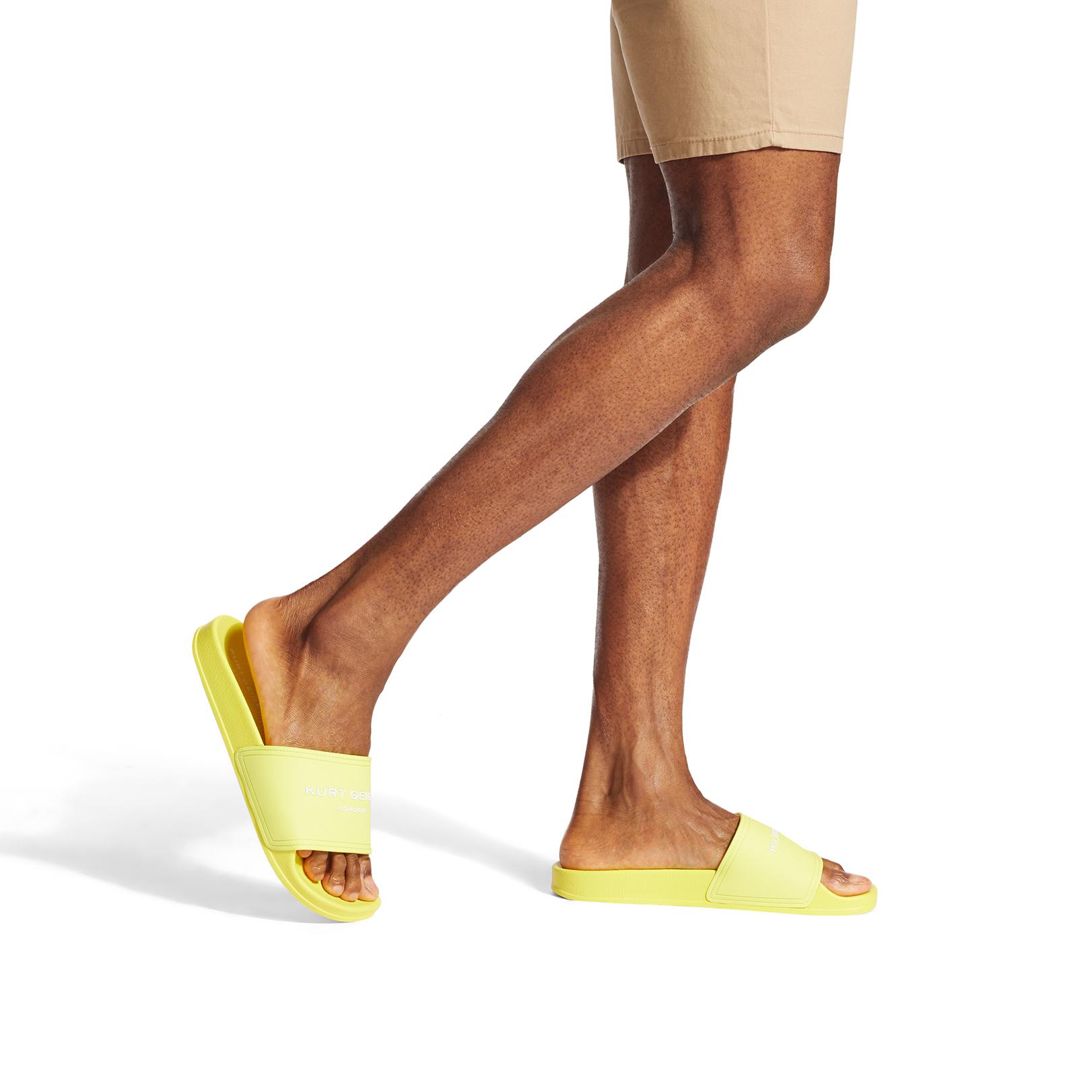 KGL POOL SLIDER MENS Neon Yellow Slide On Sandals by KURT GEIGER LONDON