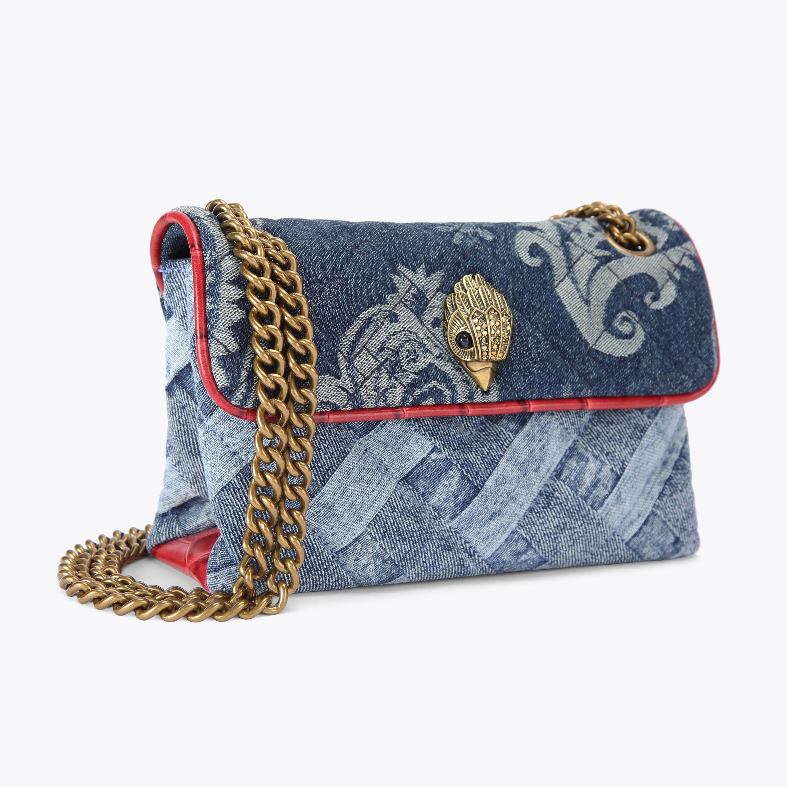 MINI KENSINGTON SOFT BAG Paisley Denim Mini Bag by KURT GEIGER LONDON