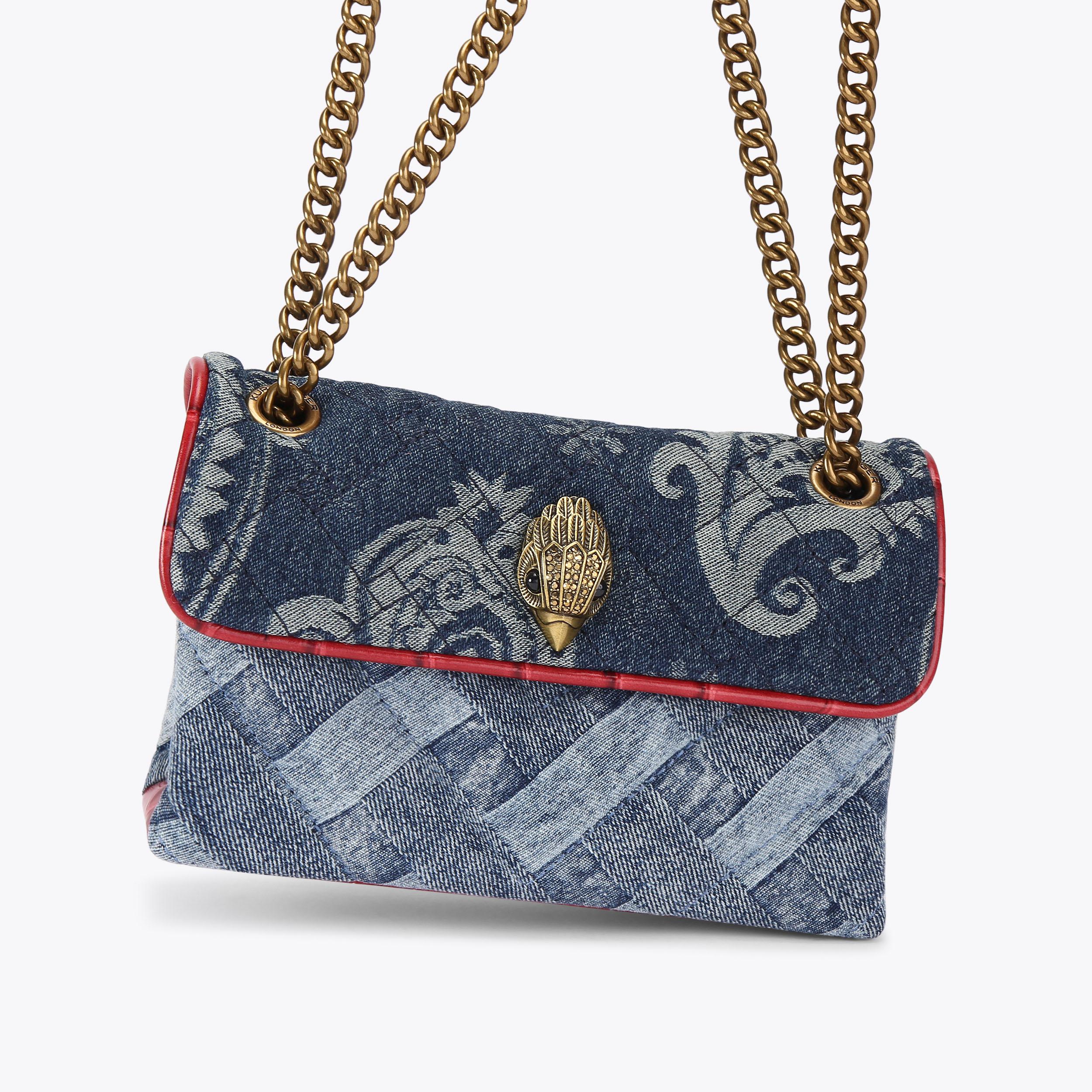 MINI KENSINGTON SOFT BAG Paisley Denim Mini Bag by KURT GEIGER LONDON