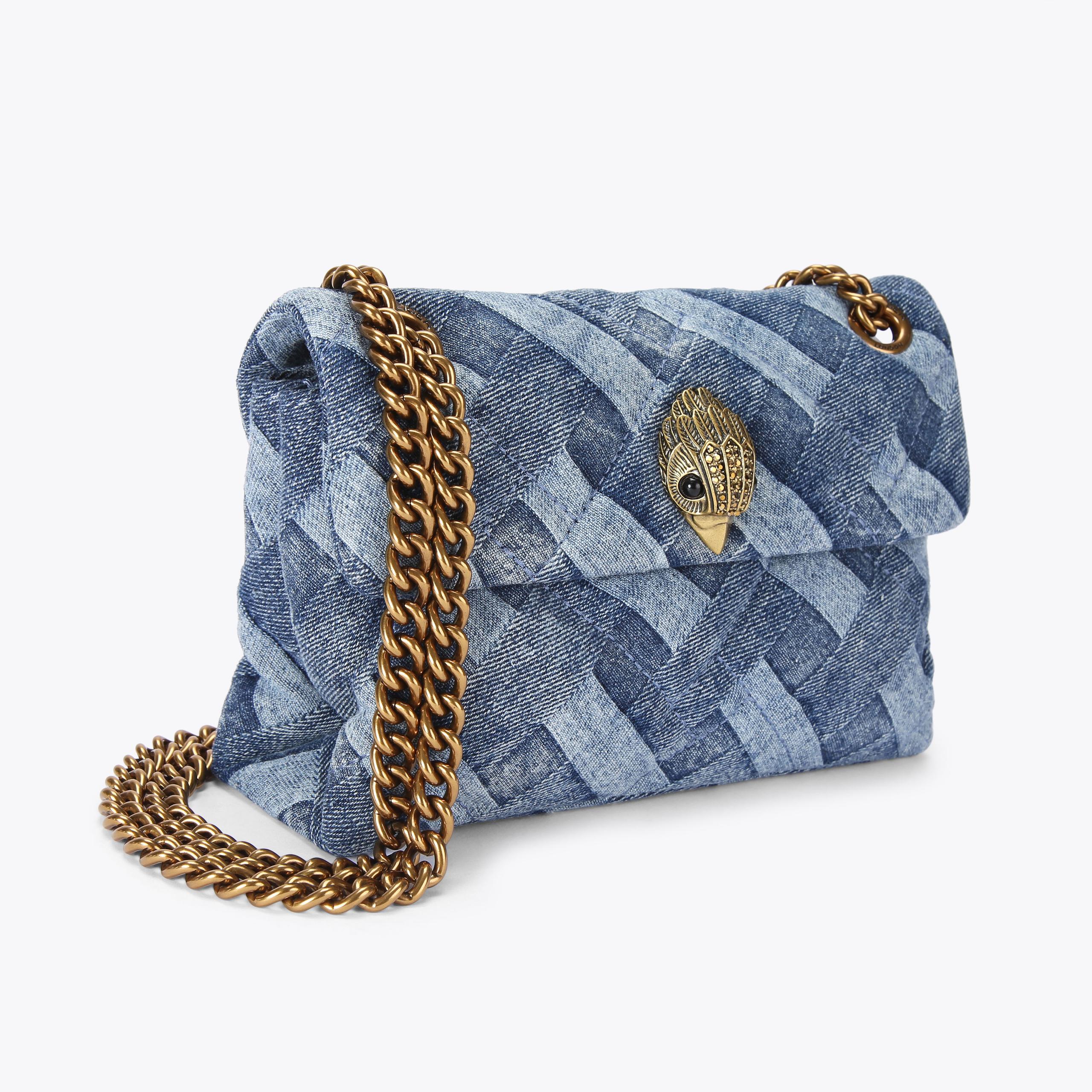 MINI KENSINGTON SOFT BAG Denim Woven Cross Body Bag by KURT GEIGER LONDON