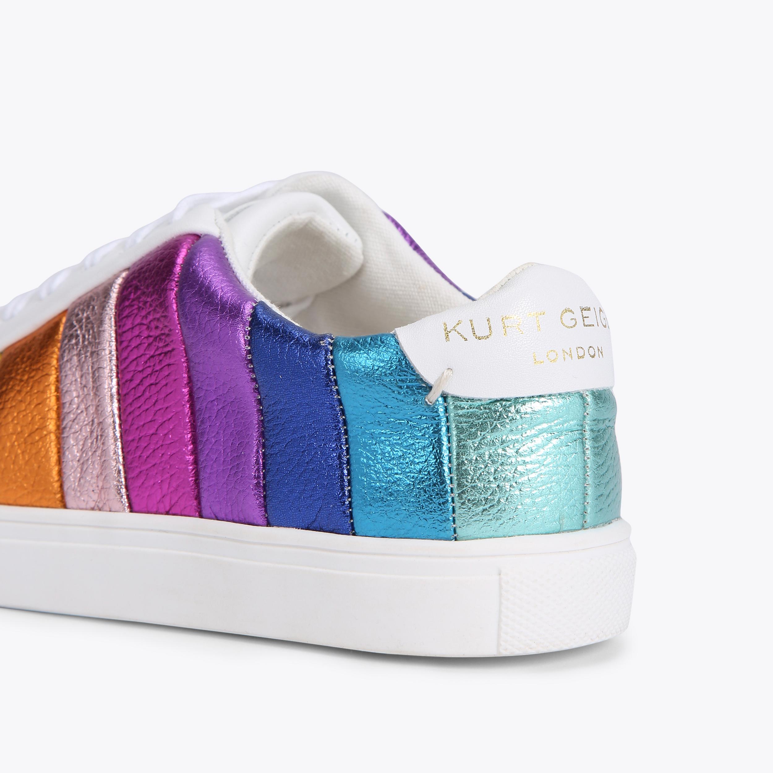 MINI LANE STRIPE Junior Kids Rainbow Stripe Leather Sneaker by KURT ...