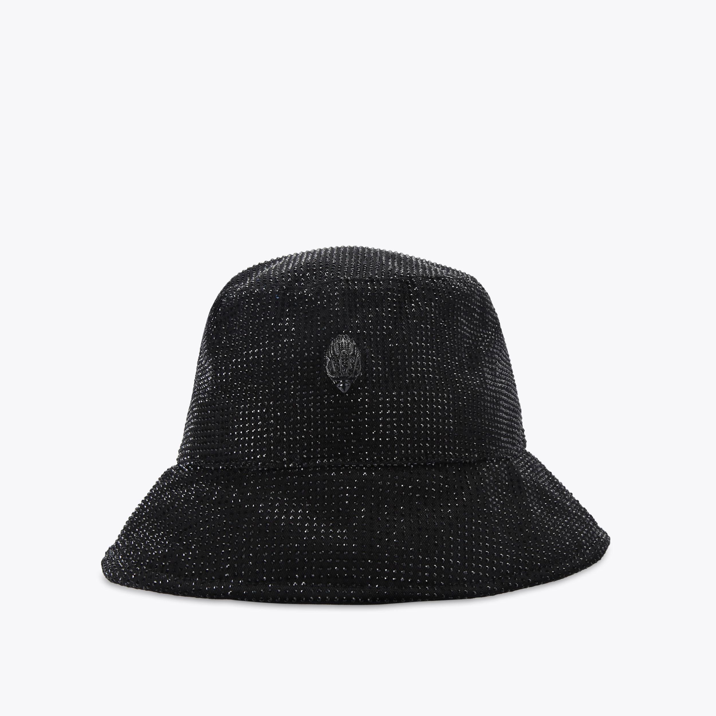 KENSINGTON BUCKET HAT Black Crystal Bucket Hat by KURT GEIGER LONDON