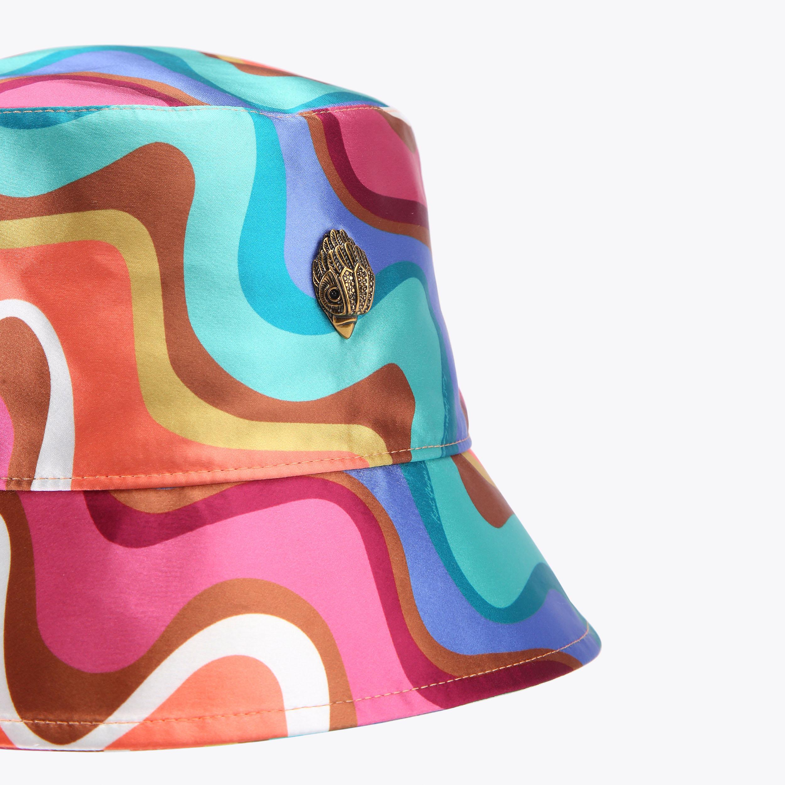 KENSINGTON BUCKET HAT Rainbow Swirl Nylon Hat by KURT GEIGER LONDON