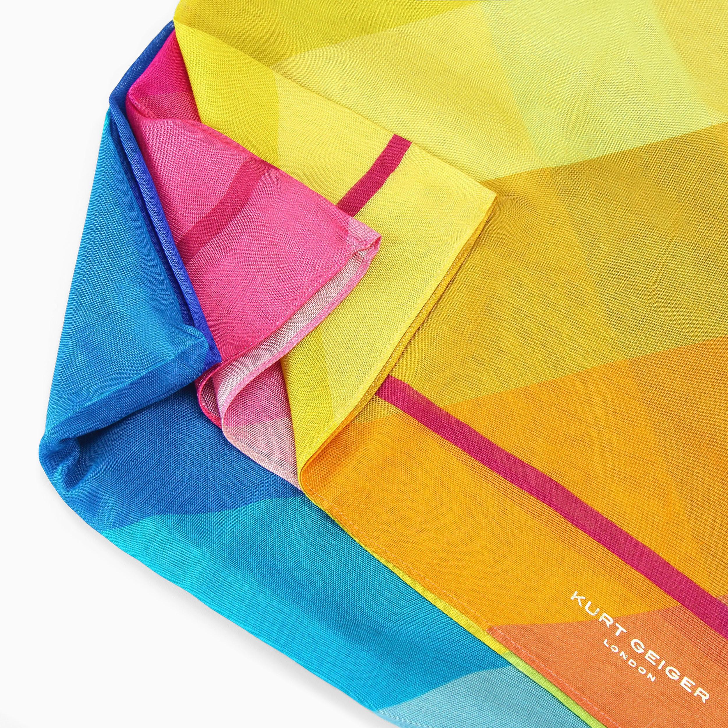 PRINTED SCARF Rainbow Stripe Scarf by KURT GEIGER LONDON