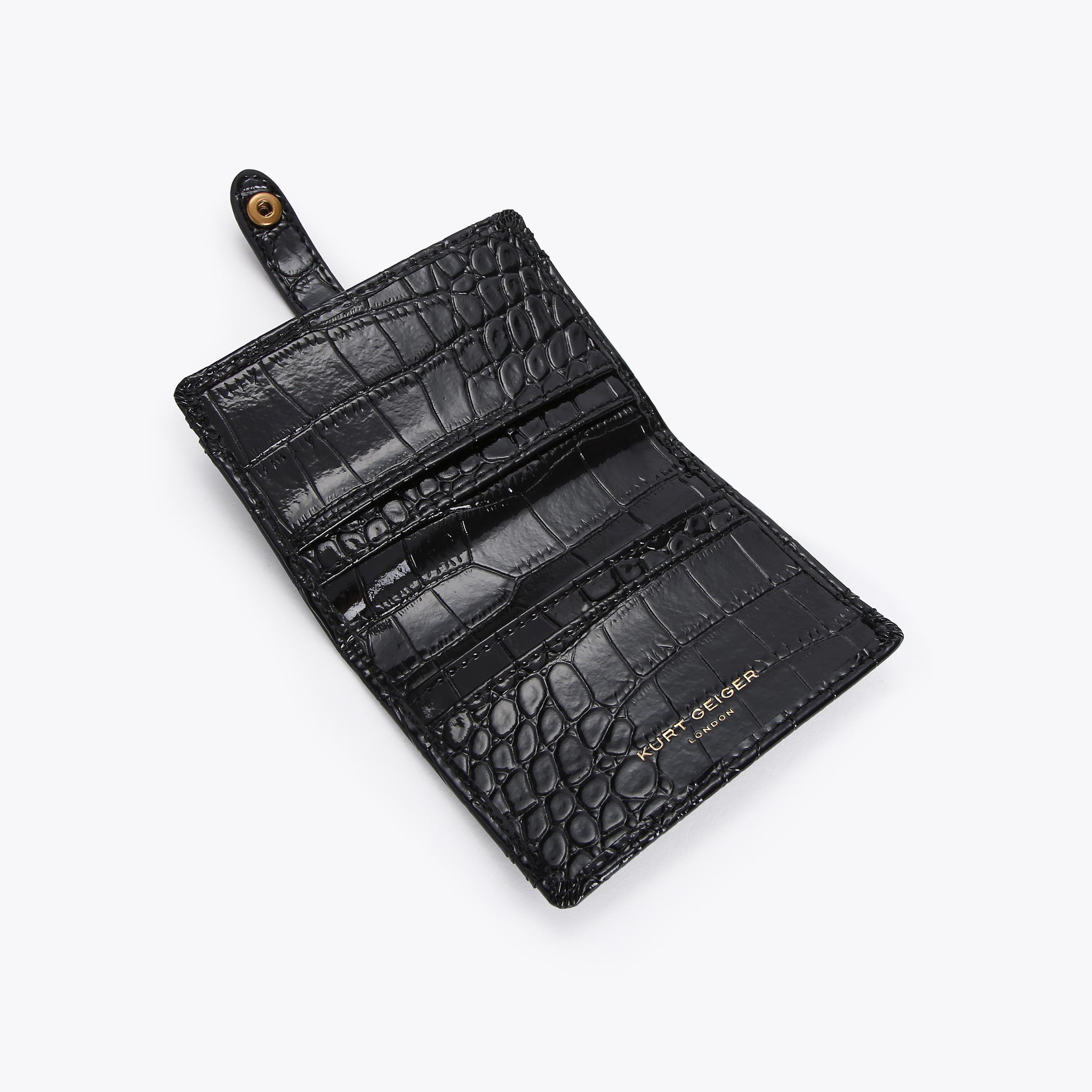 MULTI CARD HOLDER Croc Embossed Leather Card Holder by KURT GEIGER LONDON