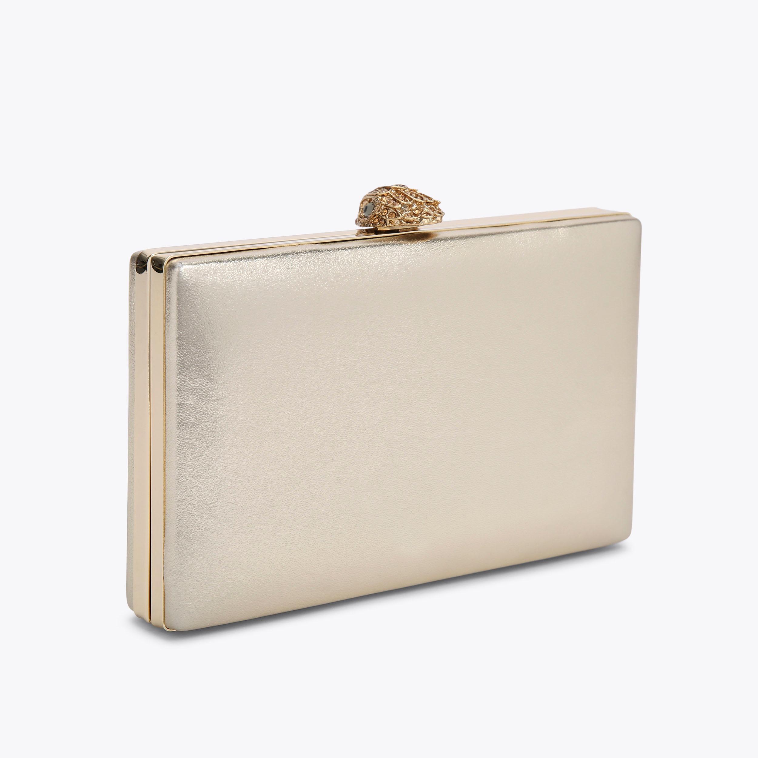 CRYSTAL KENSINGTON CLUTCH Gold Metallic Clutch Bag by KURT GEIGER LONDON