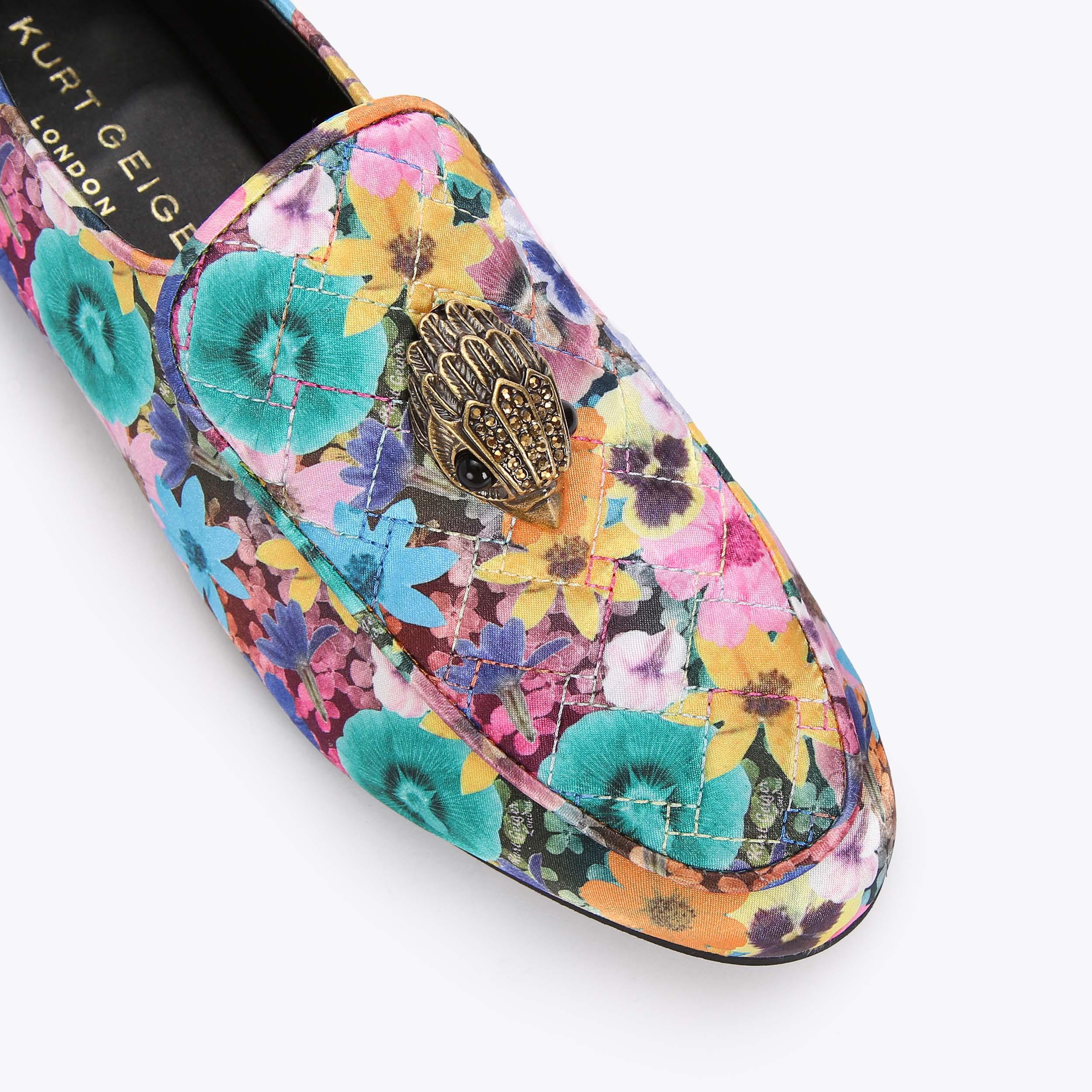 HOLLY EAGLE LOAFER Floral Nylon Quilted Slip On Loafers by KURT GEIGER ...