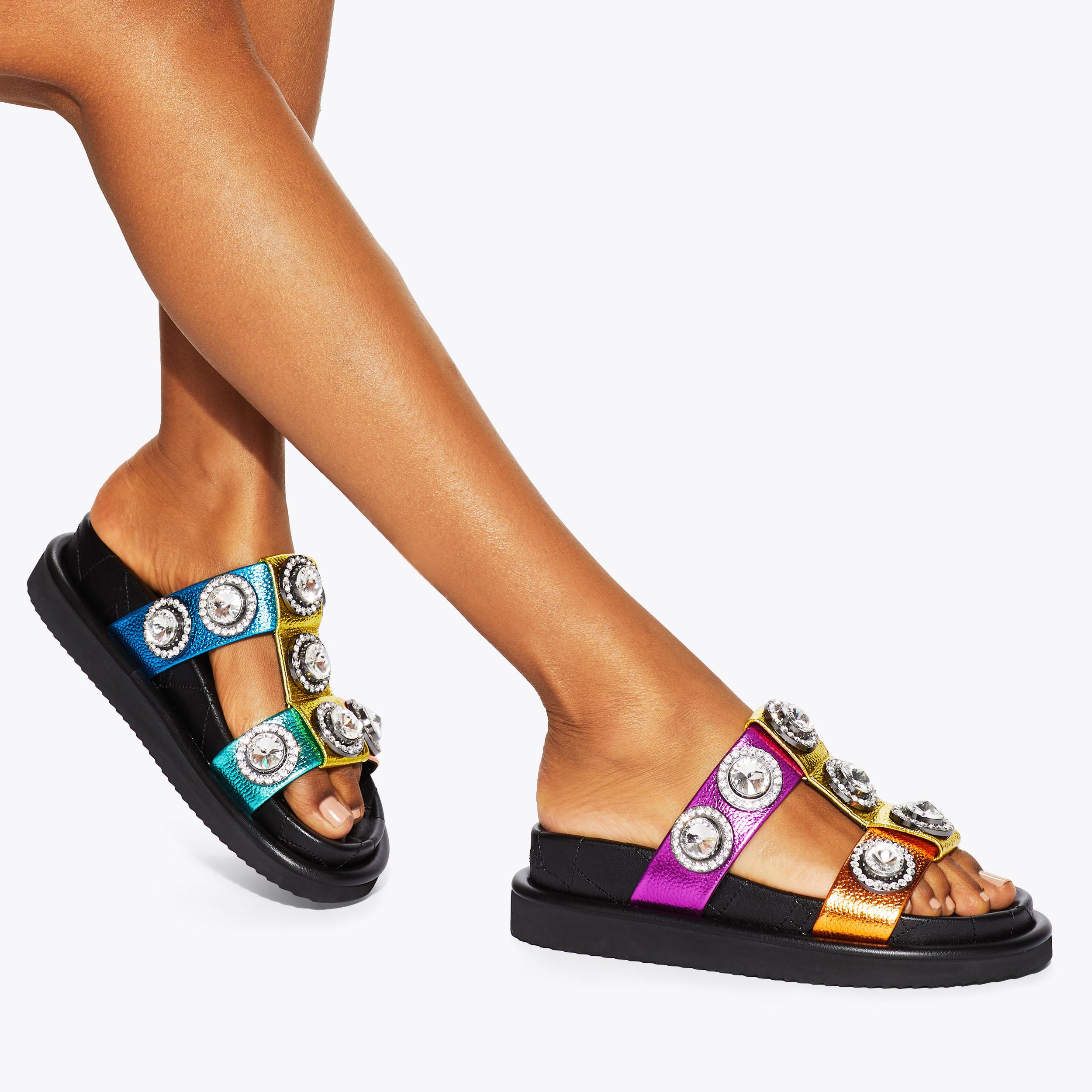 ORSON CRYSTAL SANDAL Rainbow Slip On Sandal by KURT GEIGER LONDON