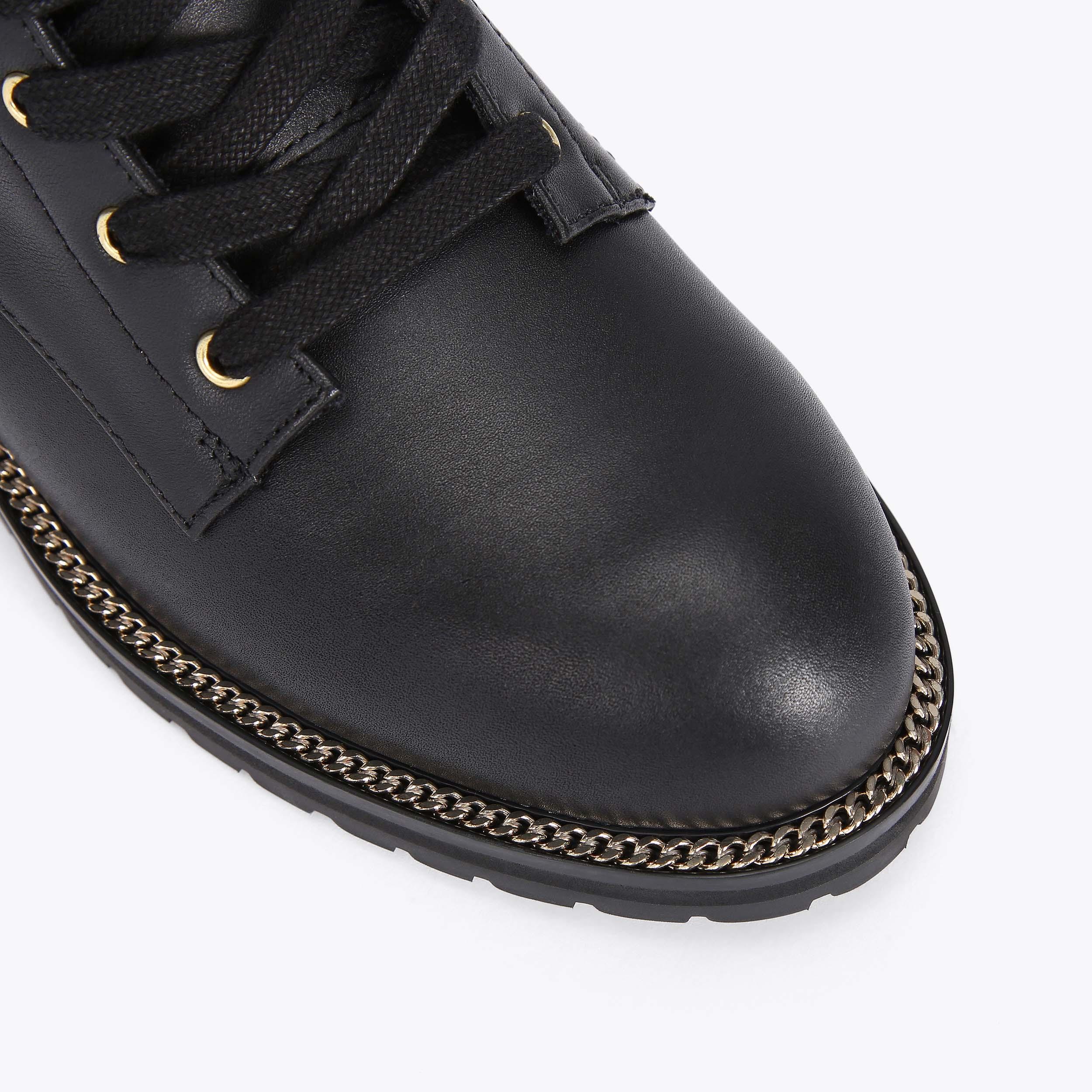 SUTTON EYE Black Leather Eye Motif Lace Up Ankle Boots by KURT GEIGER ...