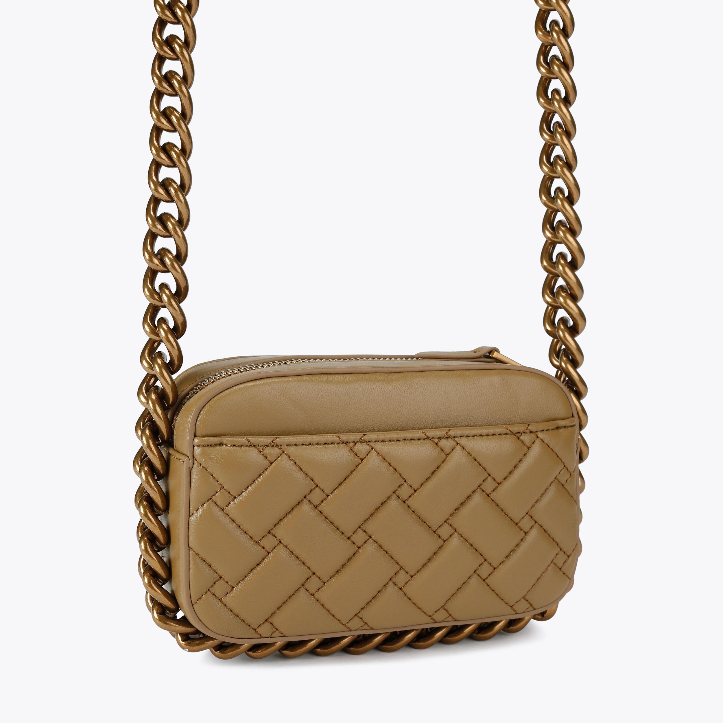 KENSINGTON SM CAMERA CH Camel Suede Camera Bag by KURT GEIGER LONDON