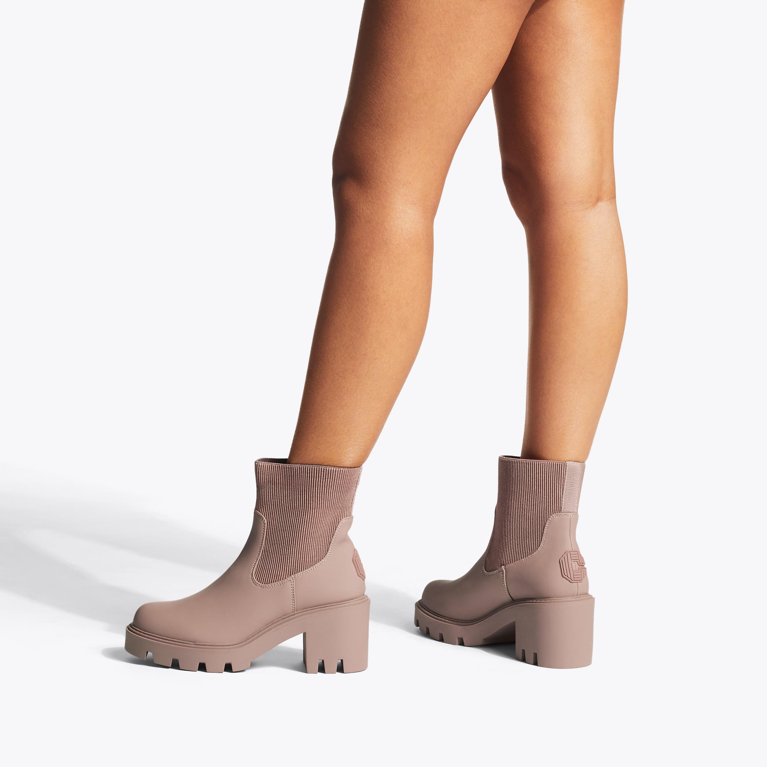 SPLASH HEEL Blush Rubber Ankle Boot by CARVELA COMFORT