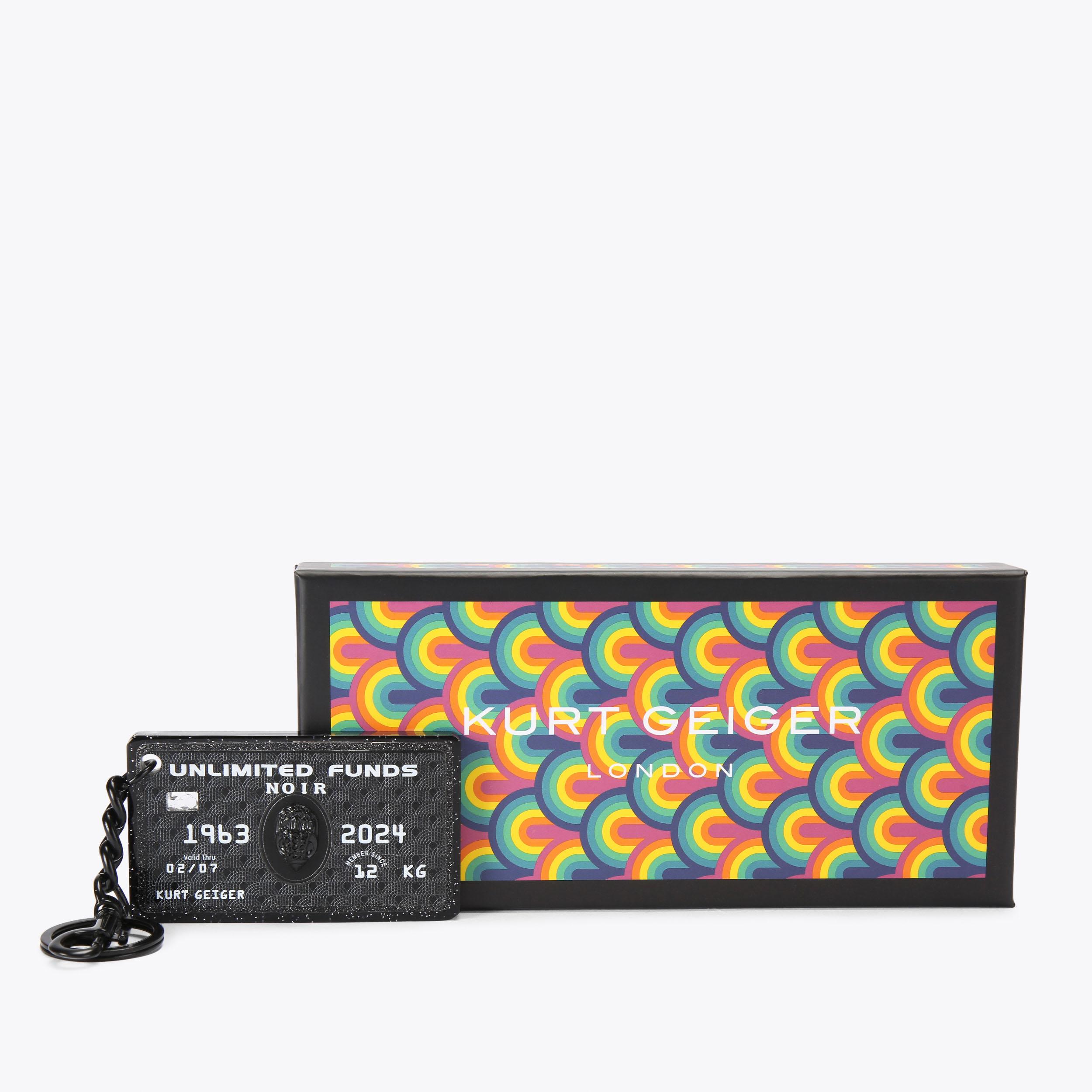 CREDIT CARD KEYRING Black Perspex Credit Card Keychain by KURT GEIGER ...