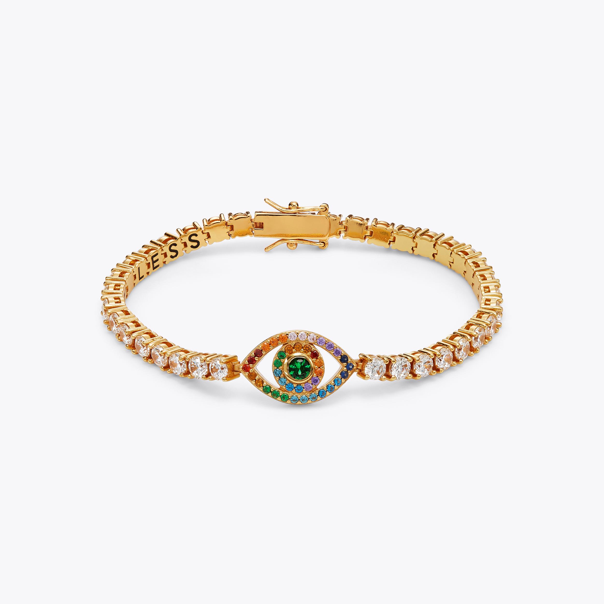 EVIL EYE TENNIS BRACELET Gold Evil Eye Tennis Bracelet by KURT GEIGER ...