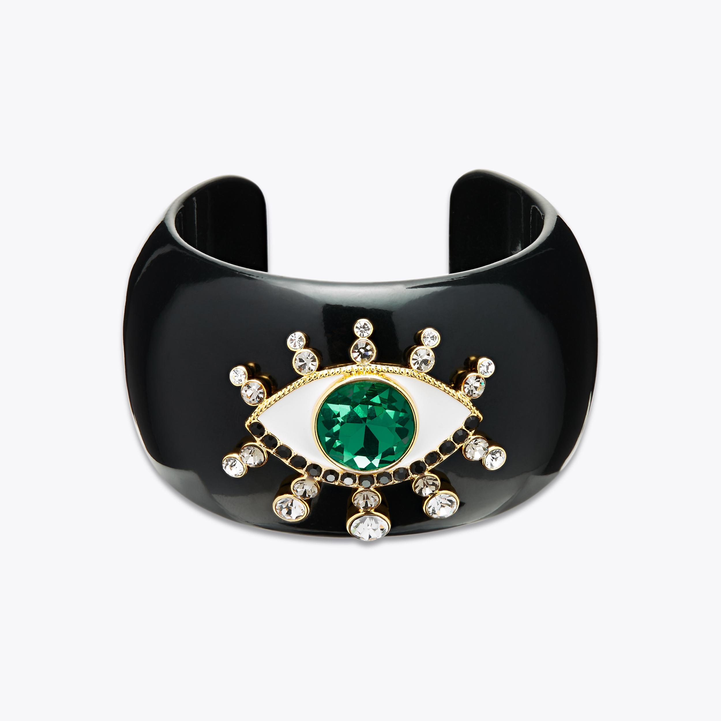 RESIN EVIL EYE BANGLE Black Resin Evil Eye Bangle by KURT GEIGER LONDON