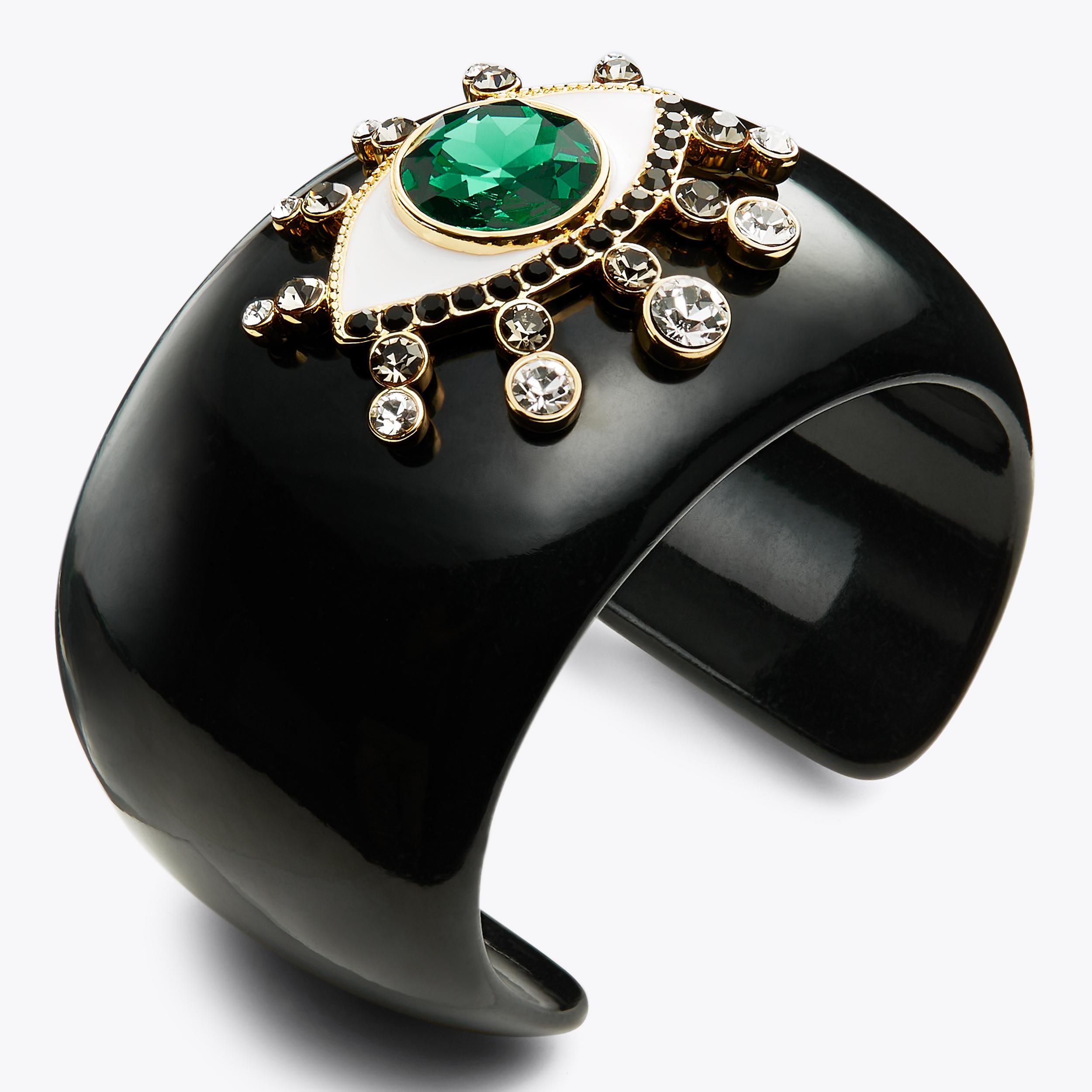 RESIN EVIL EYE BANGLE Black Resin Evil Eye Bangle by KURT GEIGER LONDON
