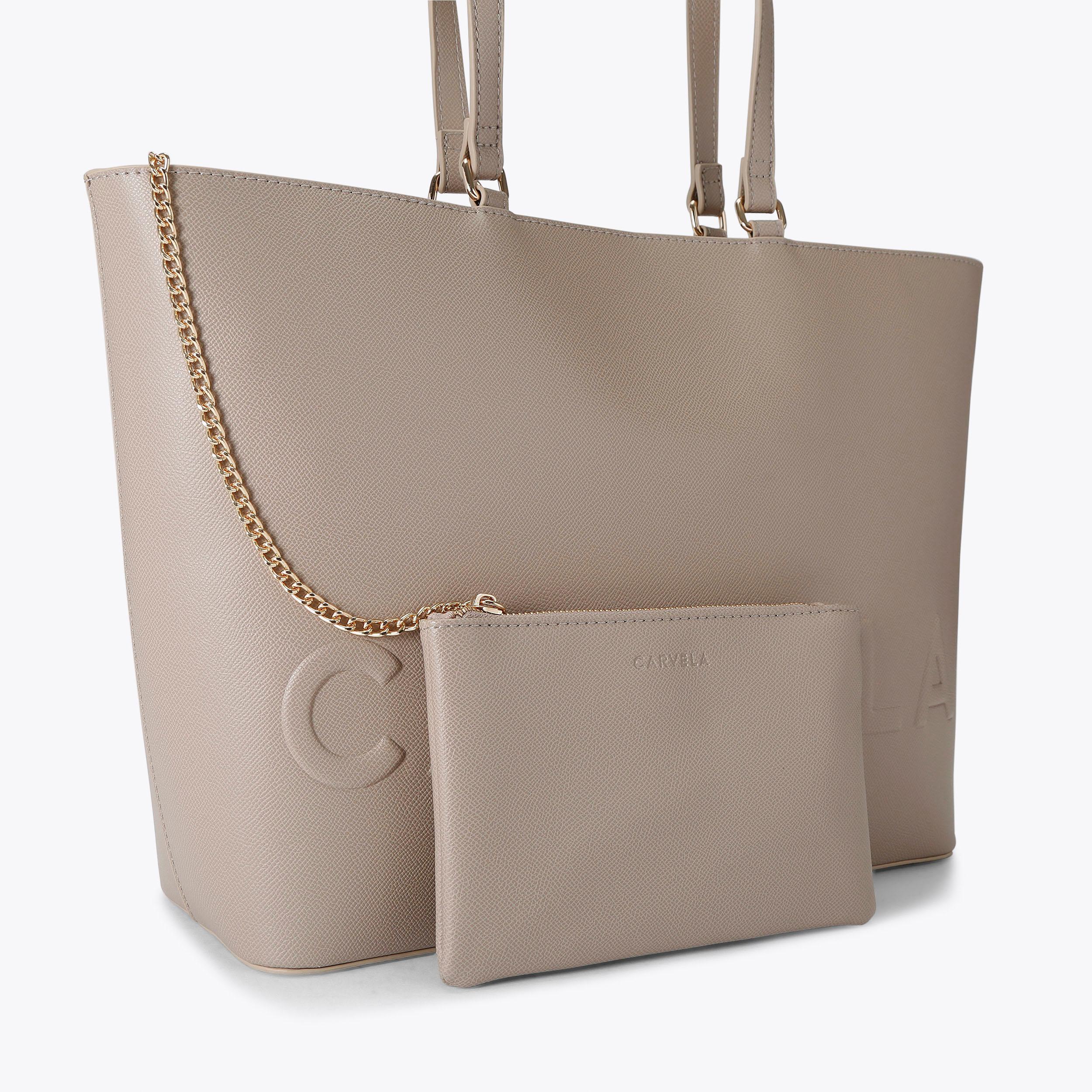 FRAME WINGED SHOPPER Taupe Shopper Bag by CARVELA