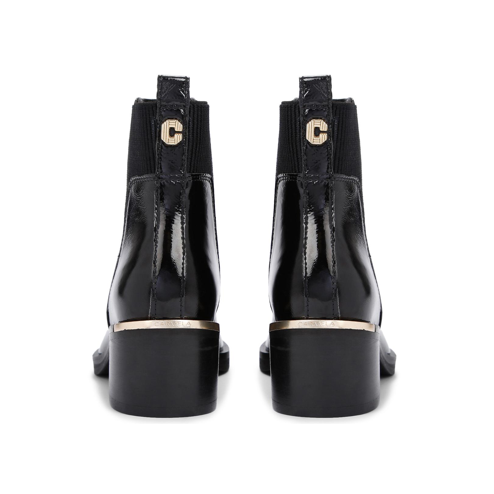 LIBERTY ANKLE Black Patent Leather Ankle Heel Boot by CARVELA