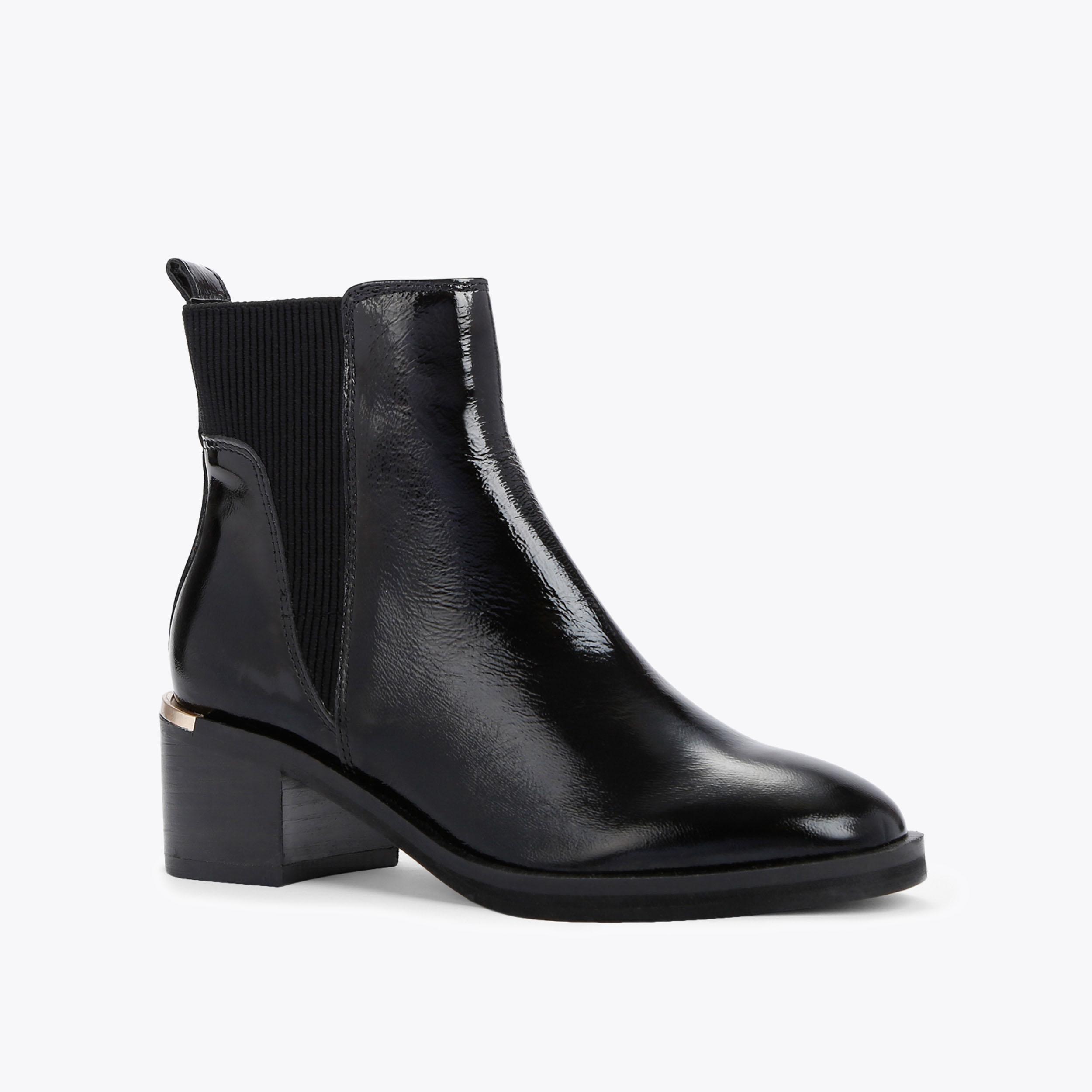 LIBERTY ANKLE Black Patent Leather Ankle Heel Boot by CARVELA