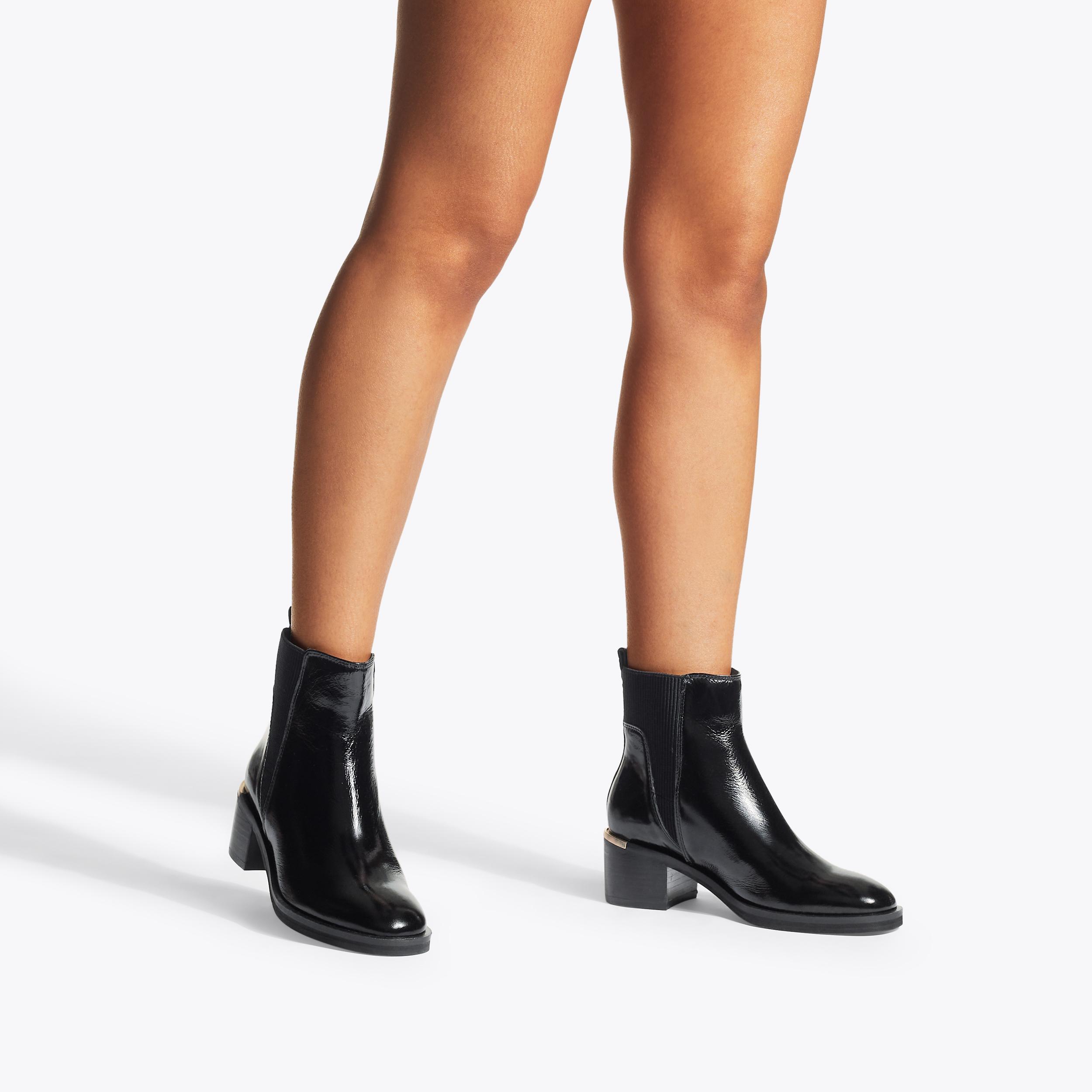 LIBERTY ANKLE Black Patent Leather Ankle Heel Boot by CARVELA
