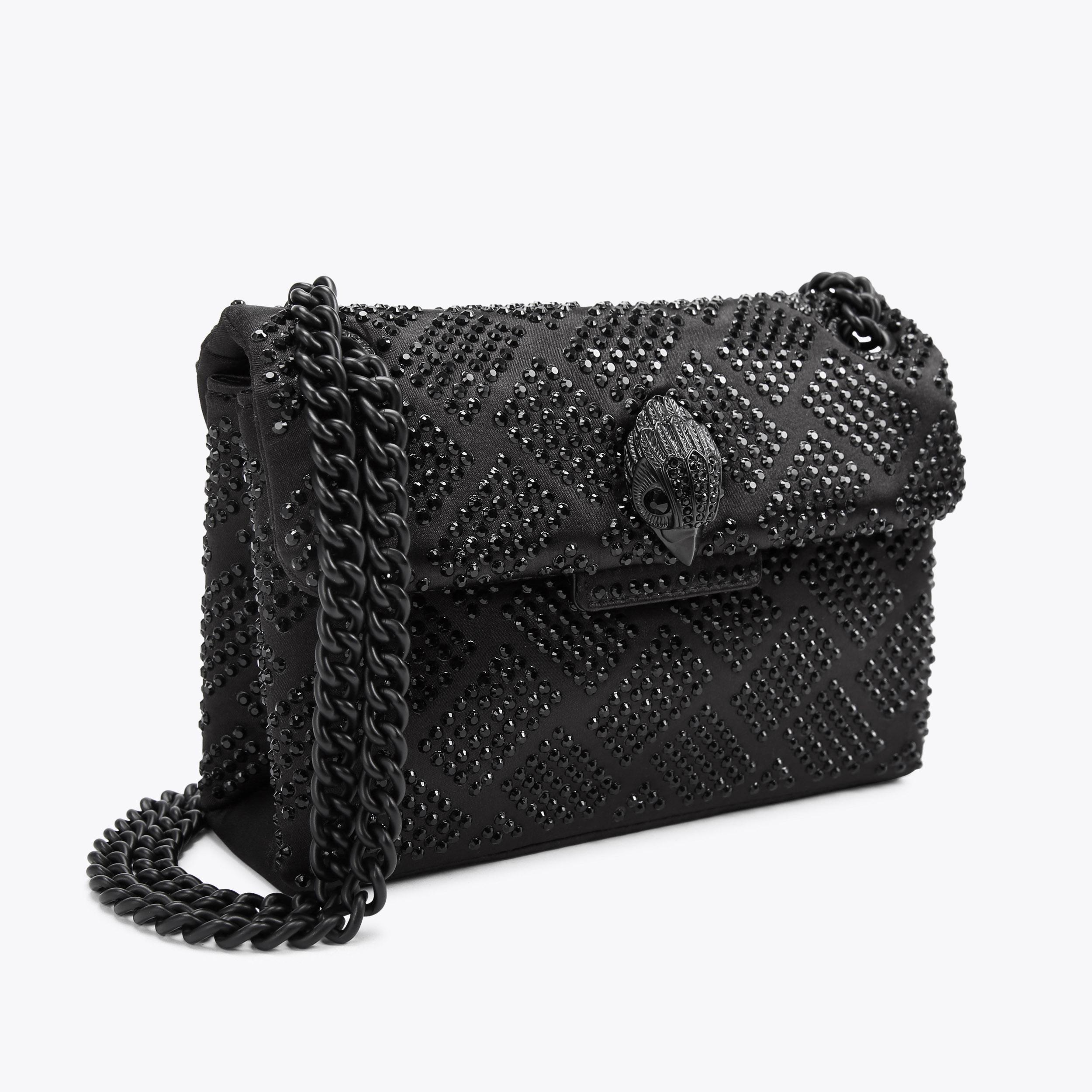 FABRIC MINI KENSINGTON Black Crystal Cross Body Fabric Bag by KURT ...