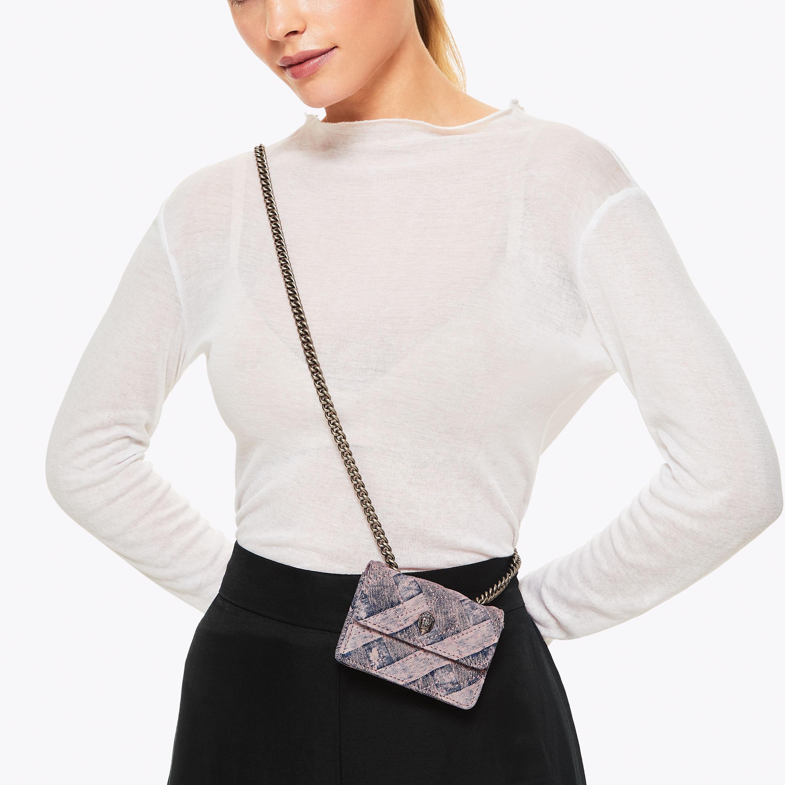 MICRO KENSINGTON Pink Denim Mini Bag by KURT GEIGER LONDON