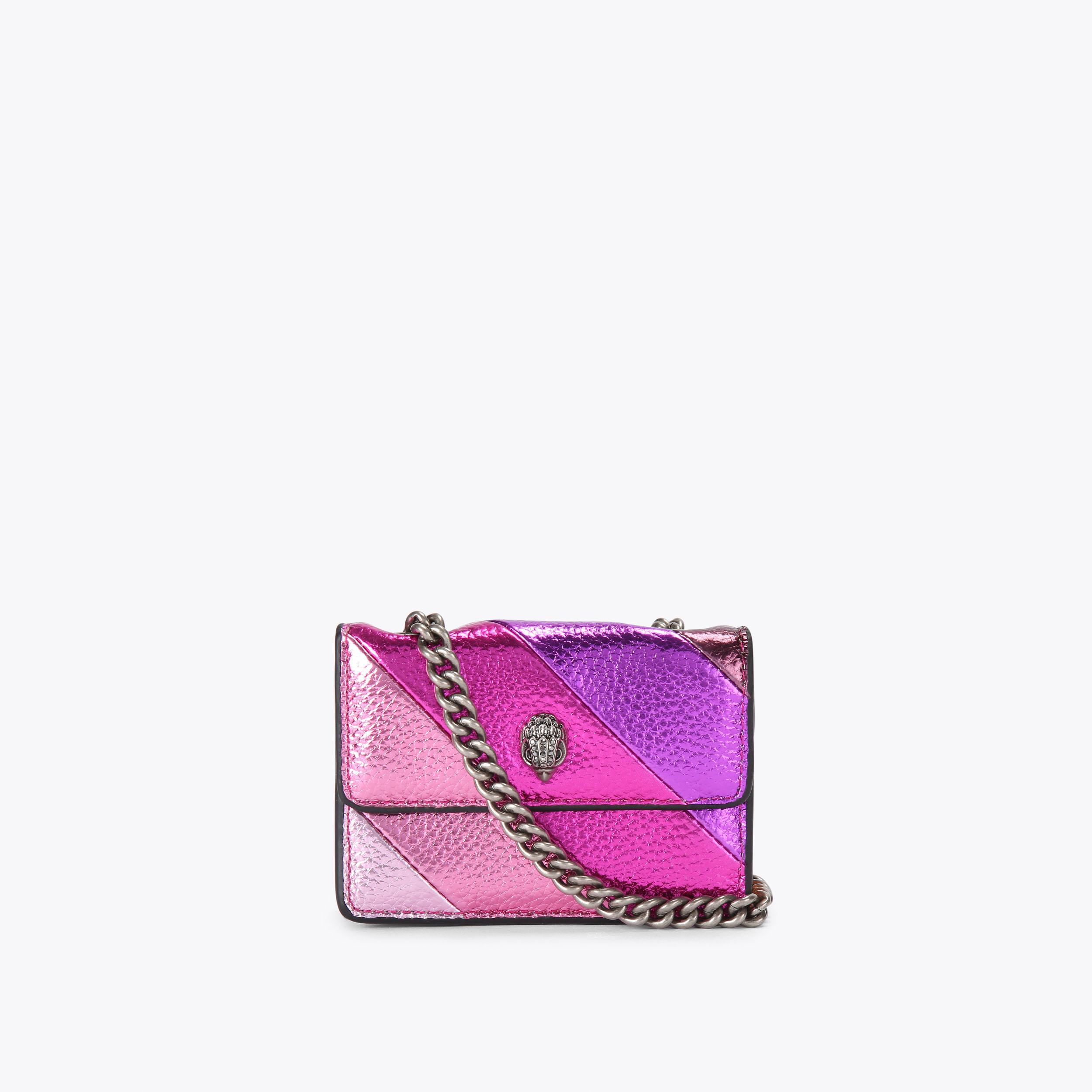 MICRO KENSINGTON Pink Stripe Cross Body Bag by KURT GEIGER LONDON