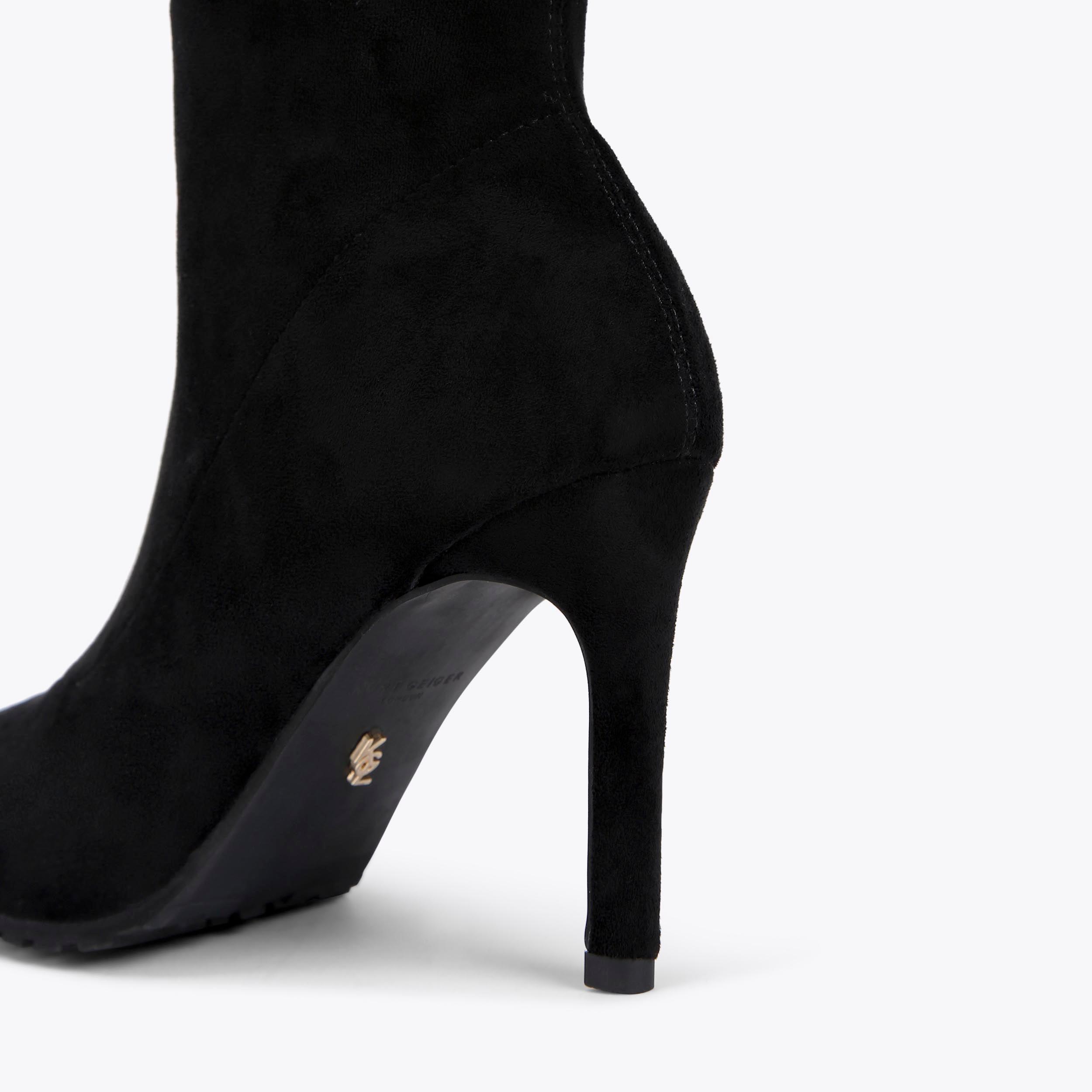 KGL KNIT OTK Black Suedette High Knee Boots by KURT GEIGER LONDON