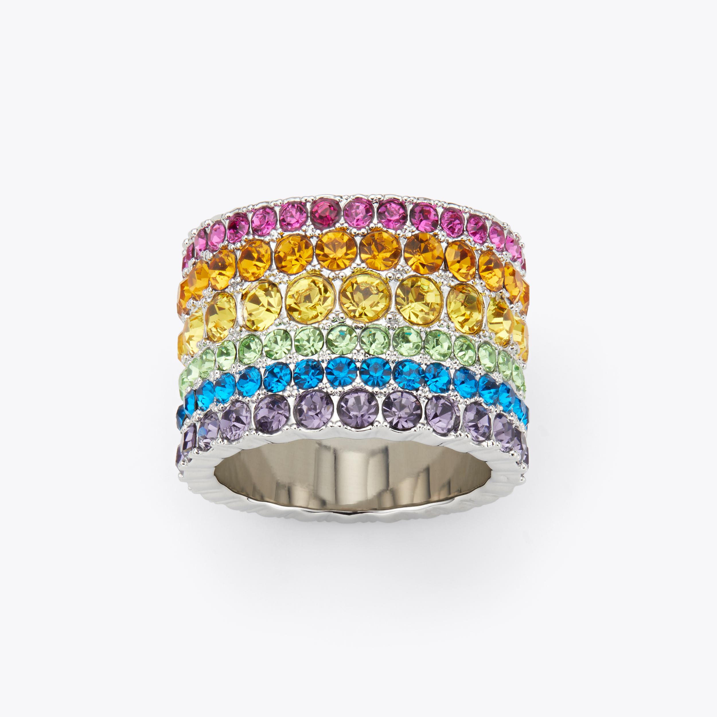 MULTI CRYSTAL RING Multi Colour Ring by KURT GEIGER LONDON