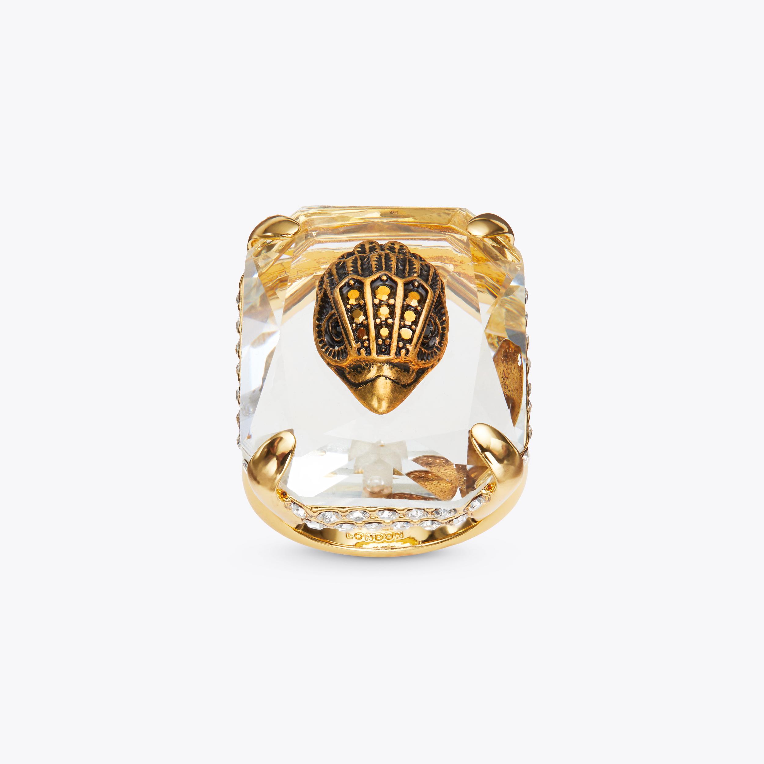 EAGLE XL CRYSTAL RING Gold Tone Eagle Crystal Ring by KURT GEIGER LONDON