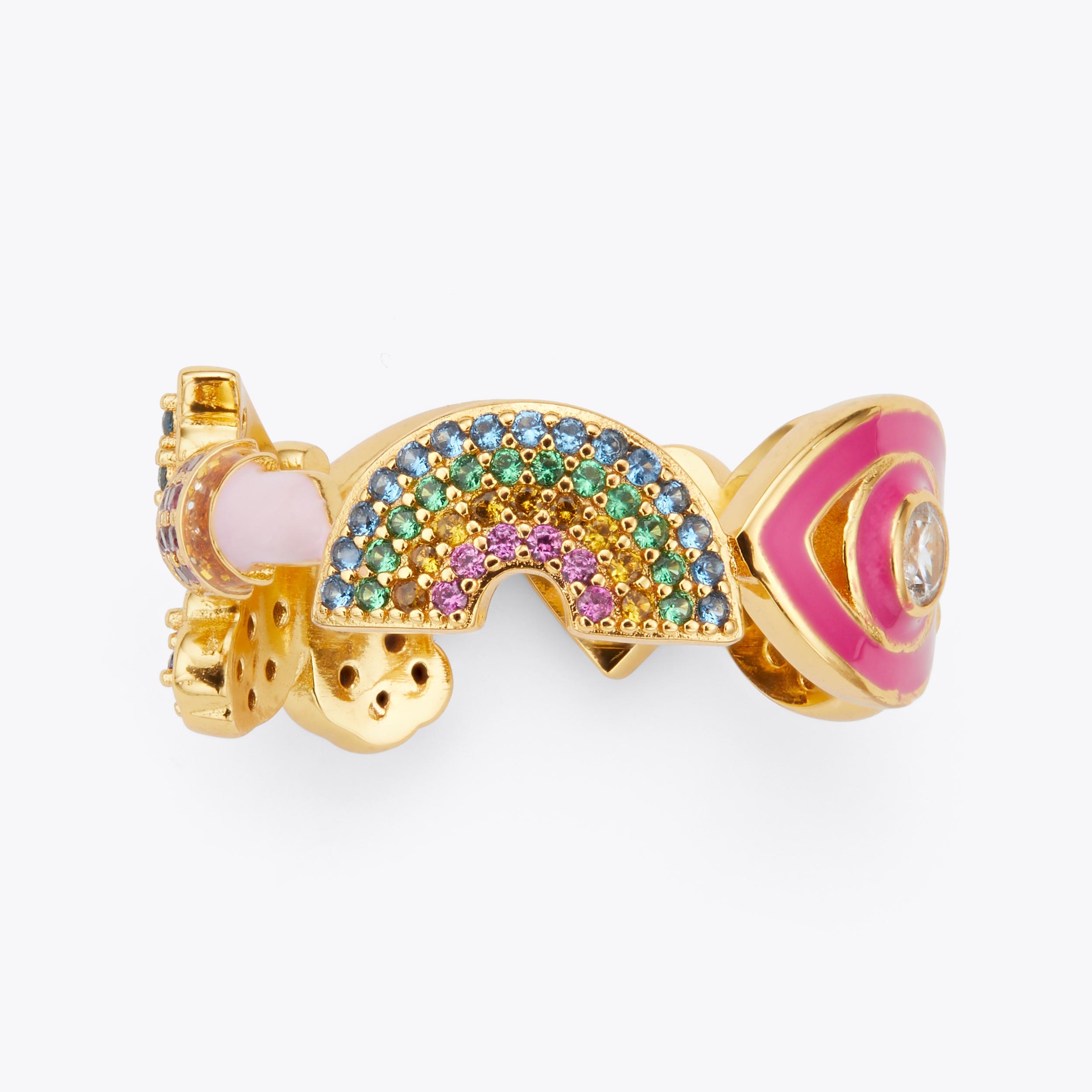 MULTI CHARM RING Enamel Motif Ring by KURT GEIGER LONDON