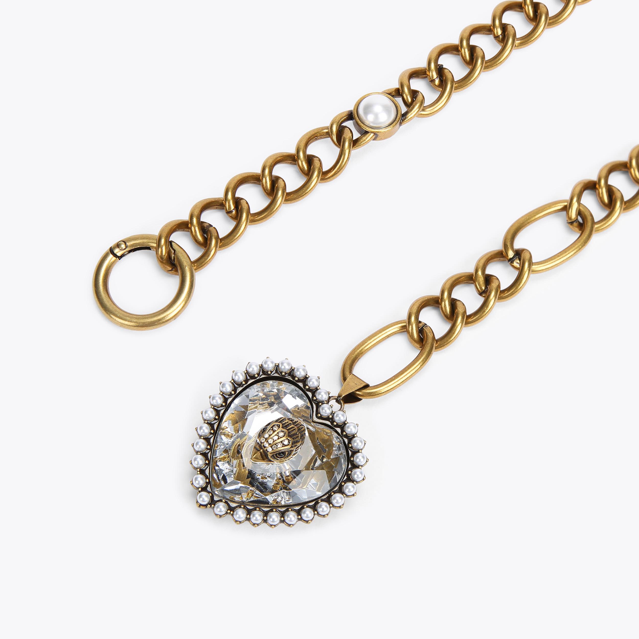 EAGLE HEART CHAIN BELT Antiqued Brass Chain Belt by KURT GEIGER LONDON