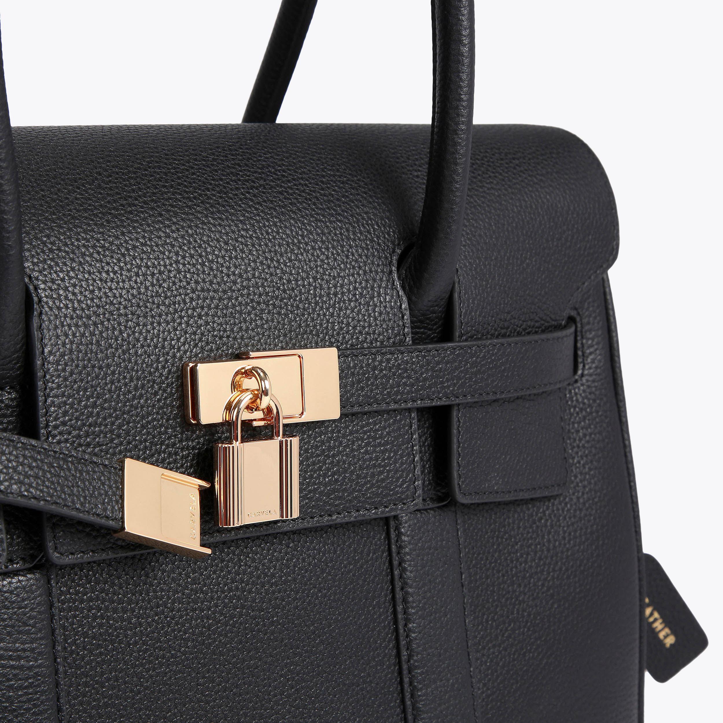 HENLEY LOCK TOTE Black Tote Bag by CARVELA
