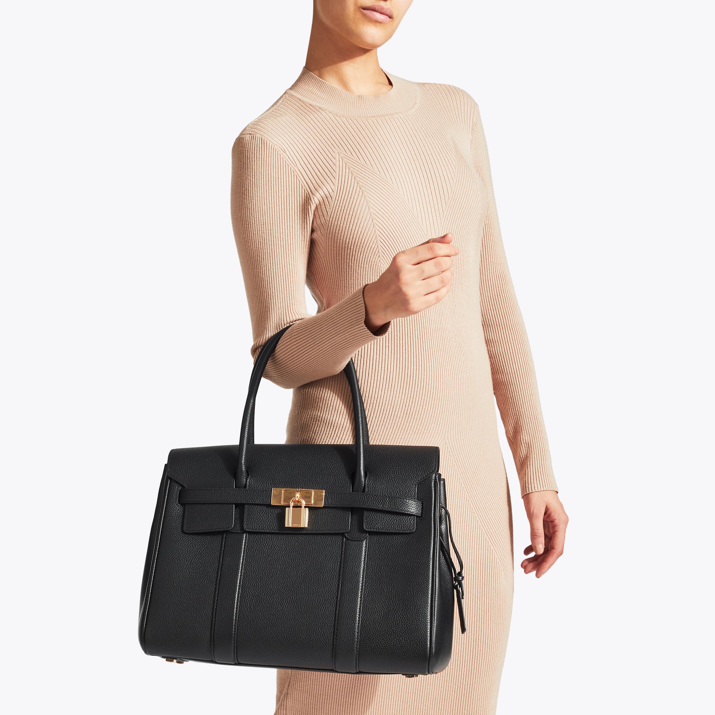 HENLEY LOCK TOTE Black Tote Bag by CARVELA